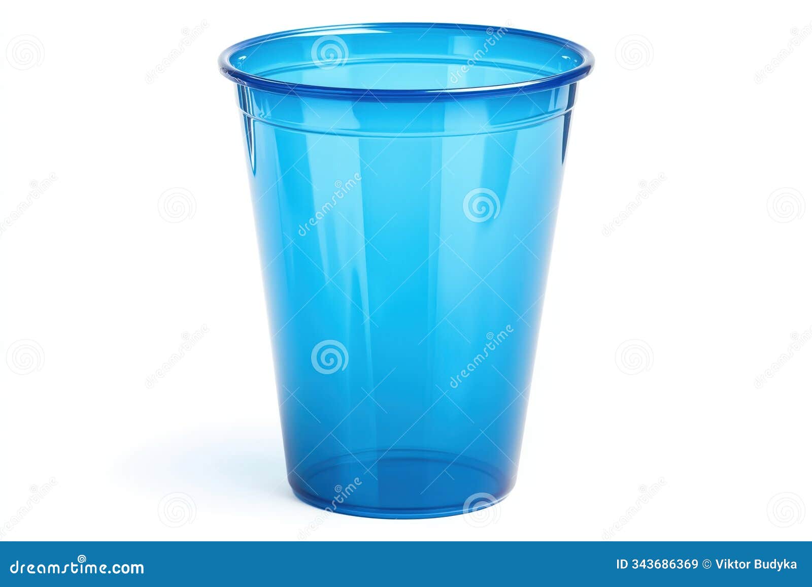 Blue Plastic Cup Isolated on Isolated Background. Empty, Transparent ...