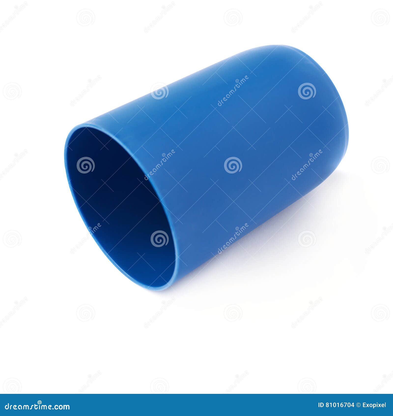 Blue Plastic Cup Isolated Over White Background Stock Photo - Image of ...