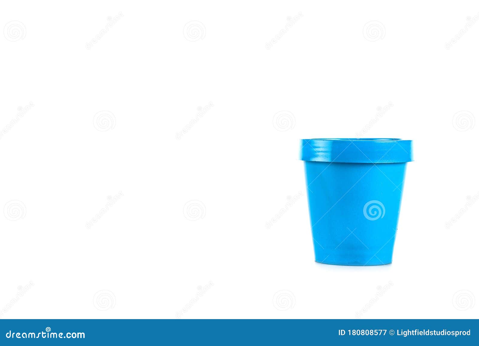 Blue Plastic Cup Isolated on White with Copy Space. Stock Image - Image ...