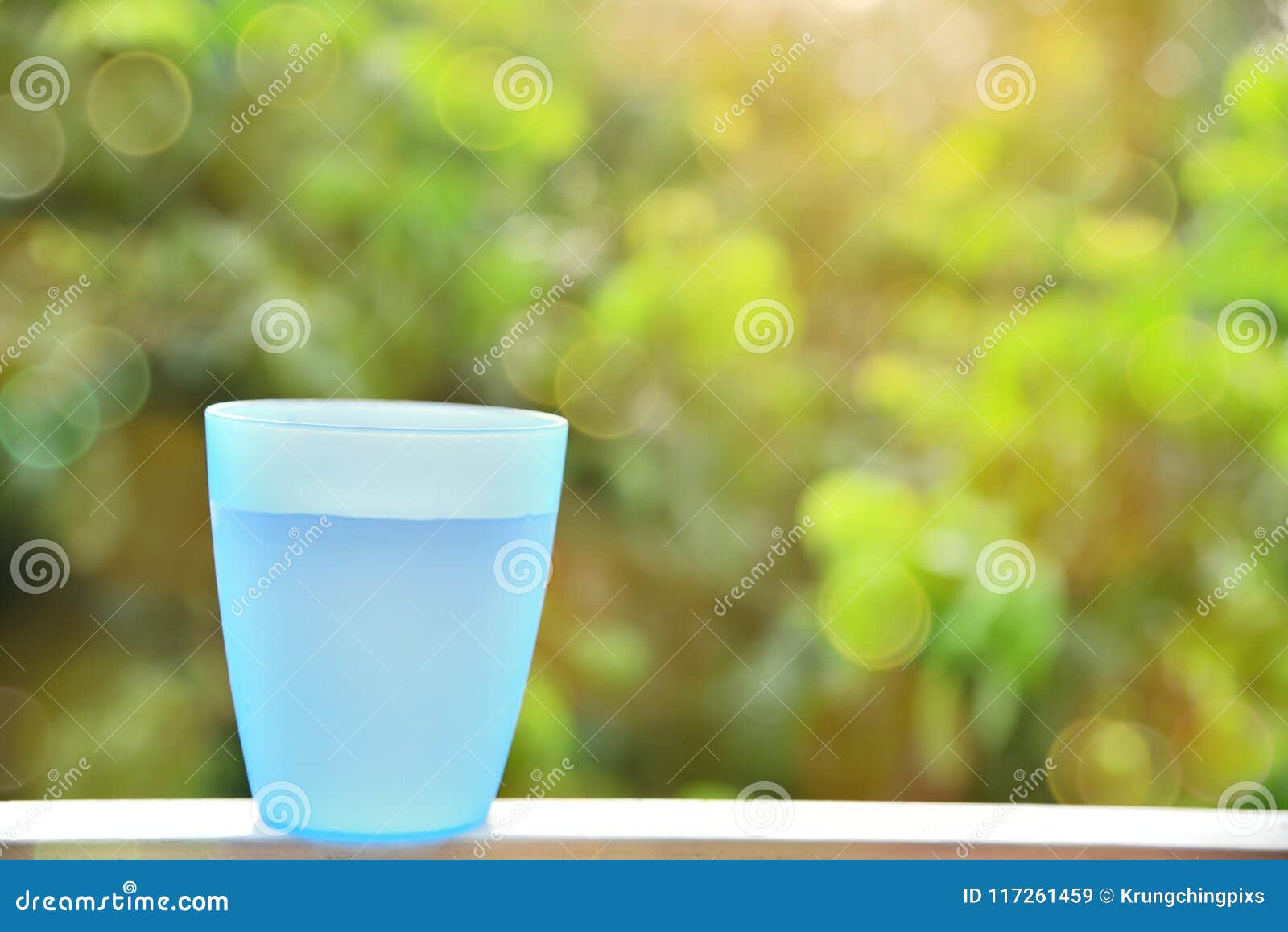 Blue Plastic Cup with Water Inside. Stock Image - Image of drink ...