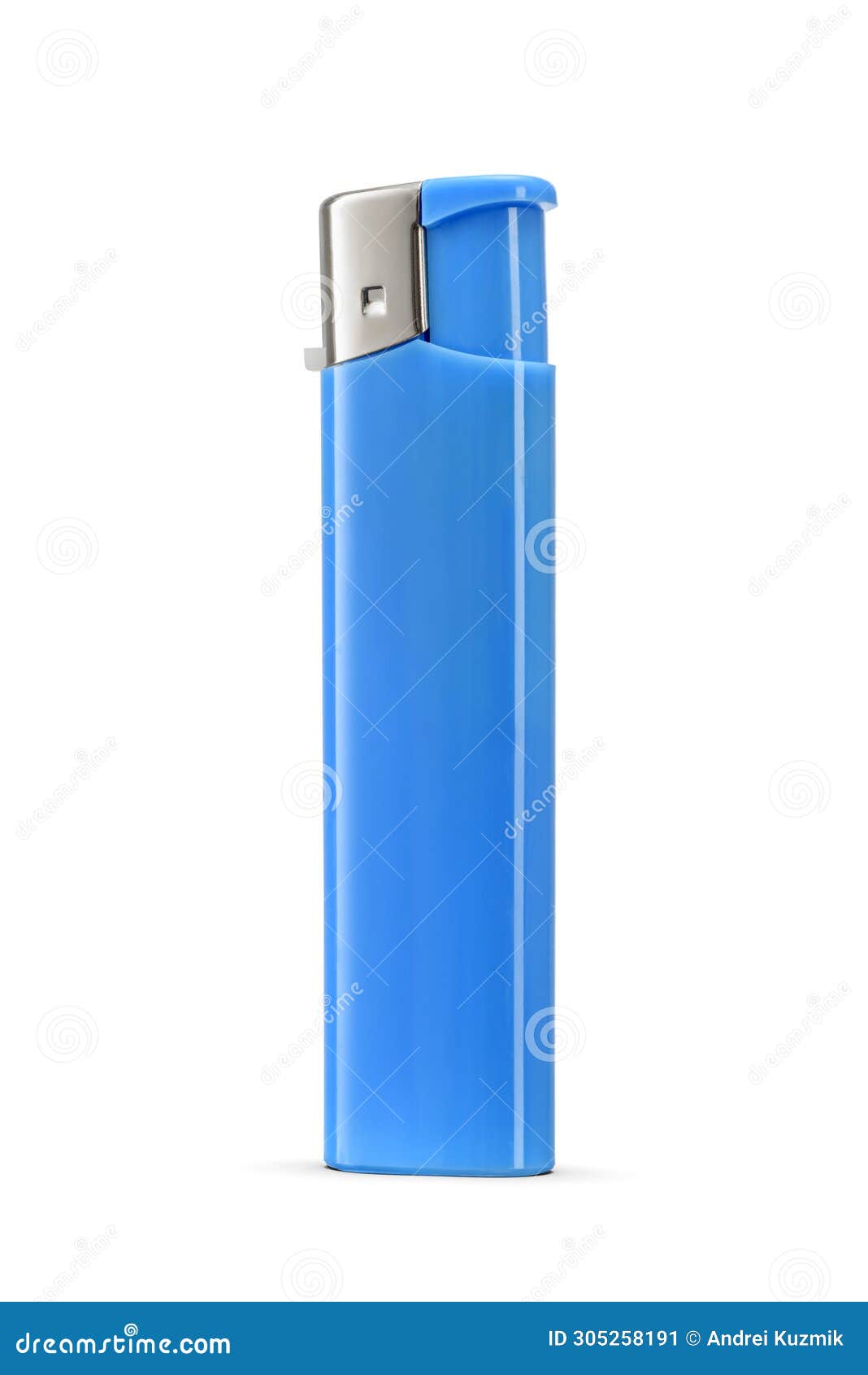 Blue Plastic Disposable Lighter Isolated on White Background Stock ...