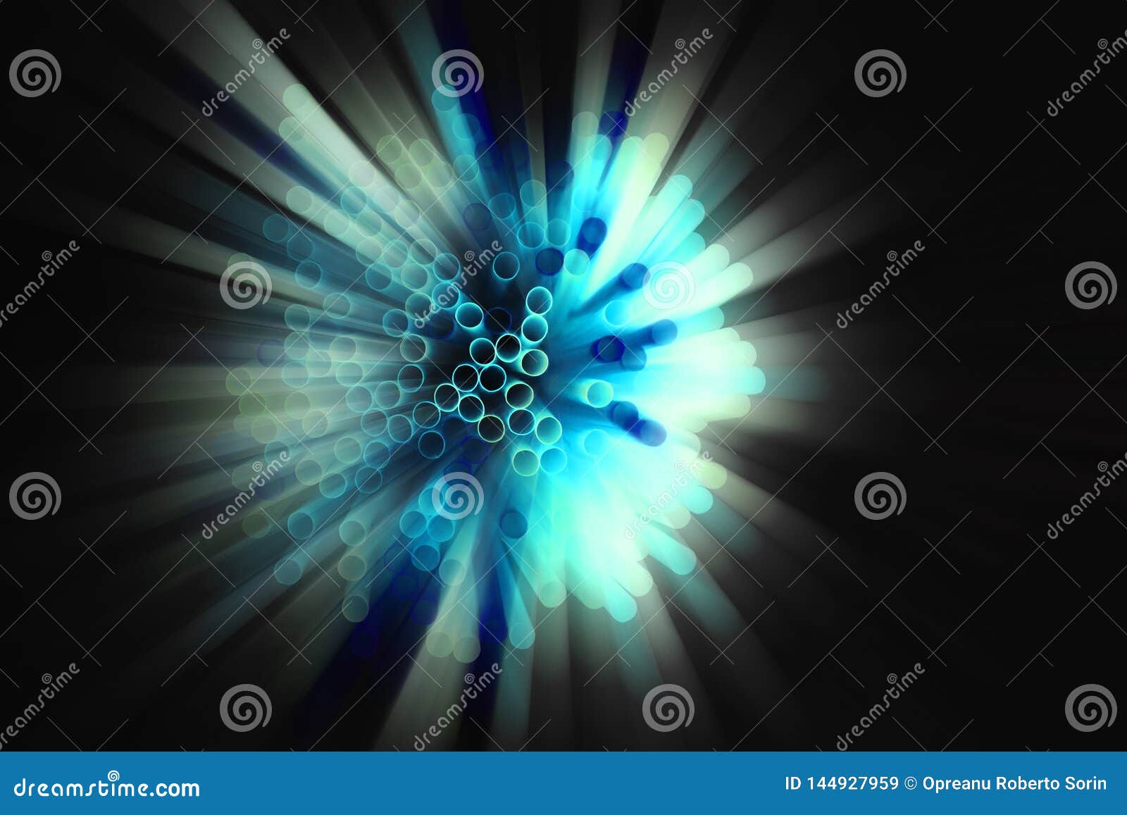Blue Plastic Drinking Straws on Black Background Stock Image - Image of ...