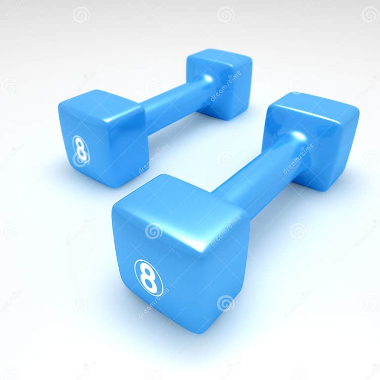 Blue Plastic Dumbbells stock illustration. Illustration of fitness ...