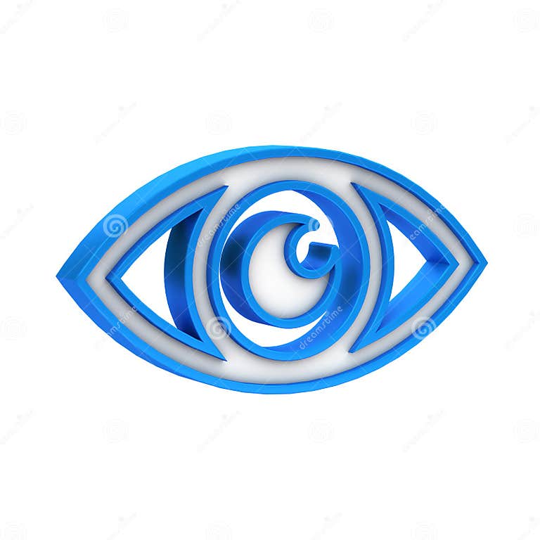 Blue plastic Eye icon stock illustration. Illustration of abstract ...