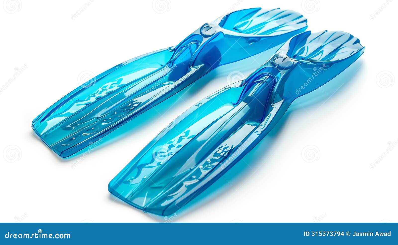 Blue plastic flippers stock illustration. Illustration of swimming ...