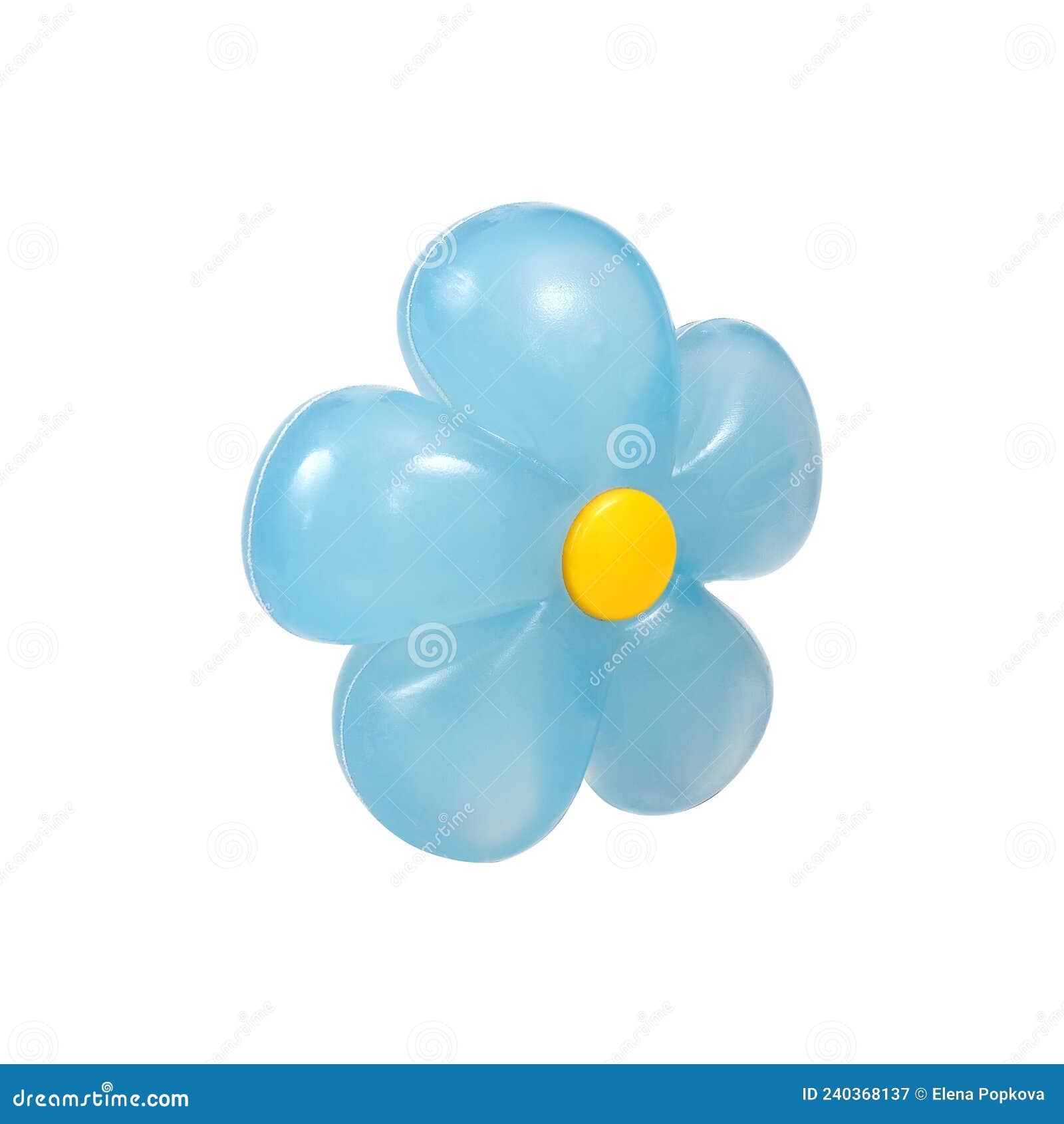 Blue Plastic Flower Isolated on White Background for Conceptual ...