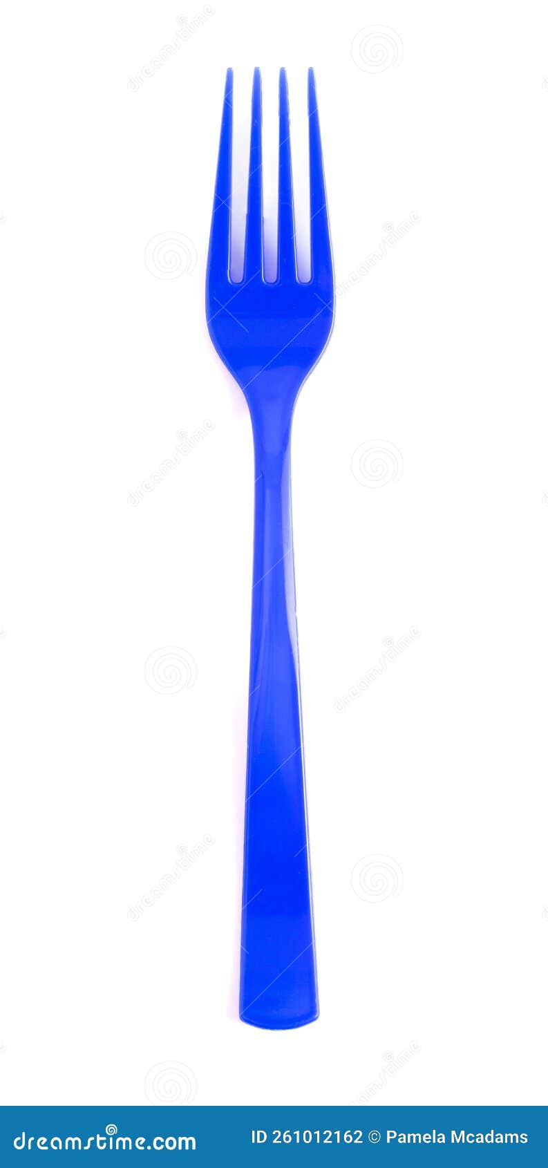 A Blue Plastic Fork on a White Background Stock Photo - Image of ...