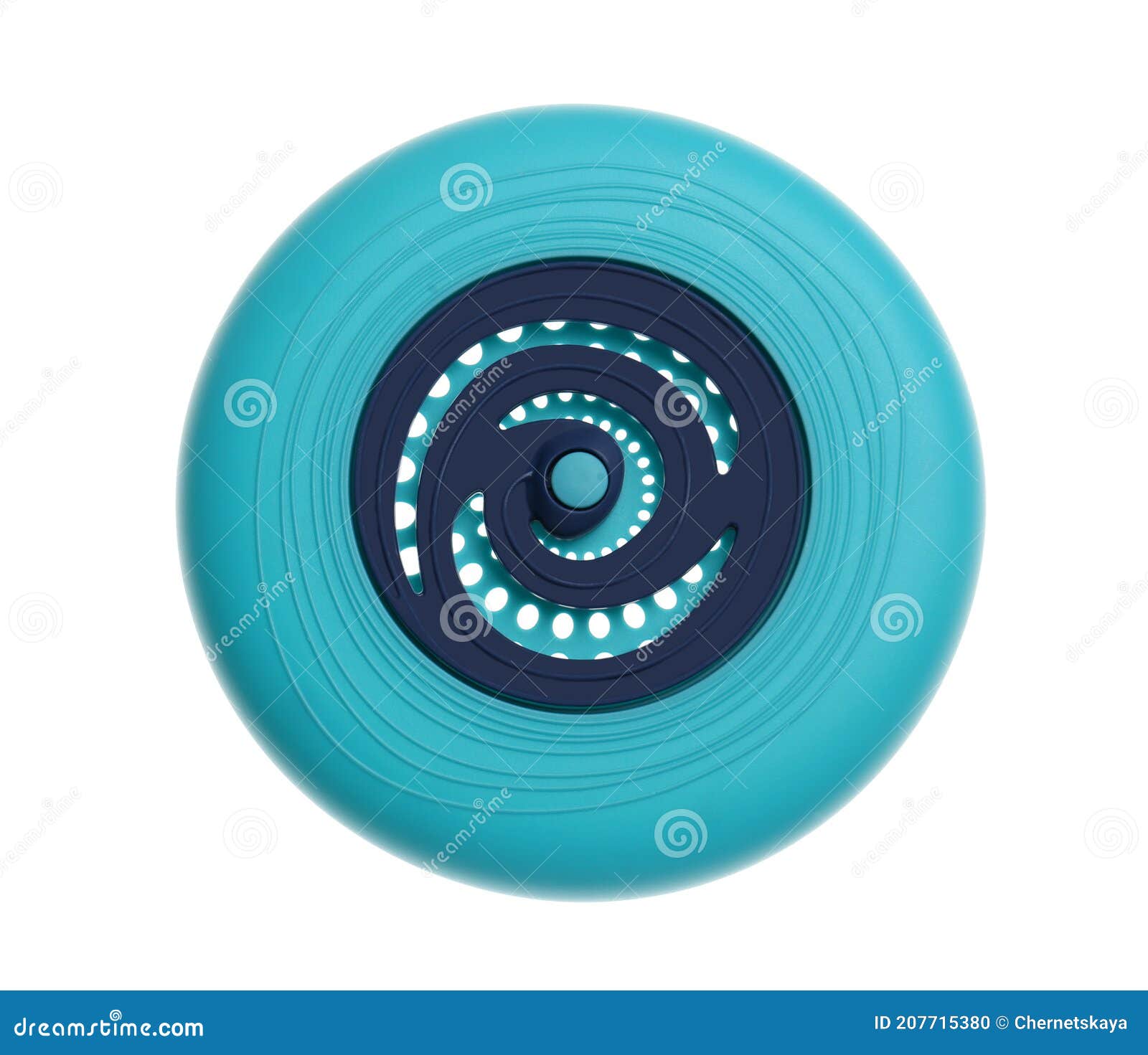 Blue Plastic Frisbee Disk Isolated on White, Top View Stock Photo ...