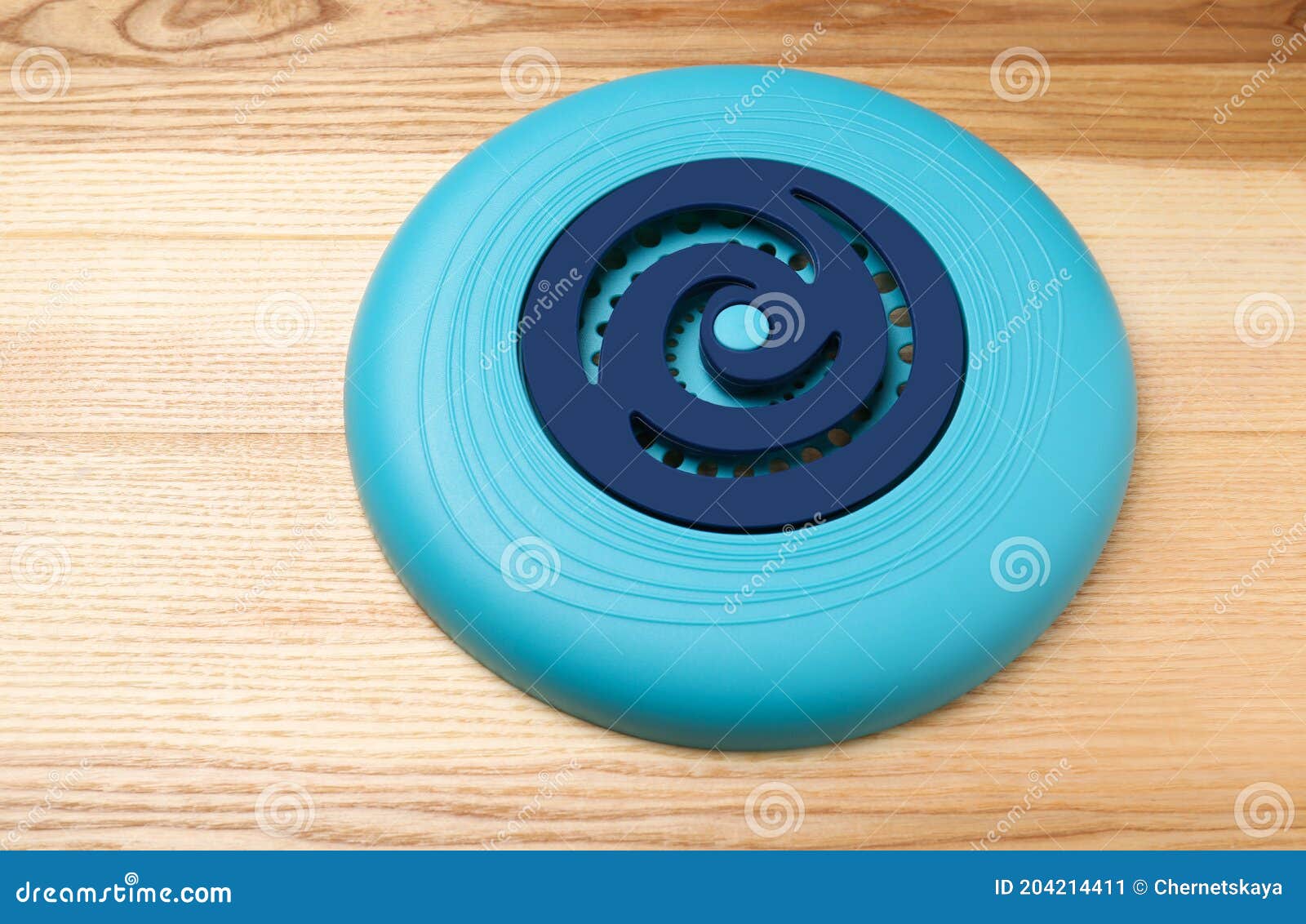 Blue Plastic Frisbee Disk on Wooden Background Stock Image - Image of ...