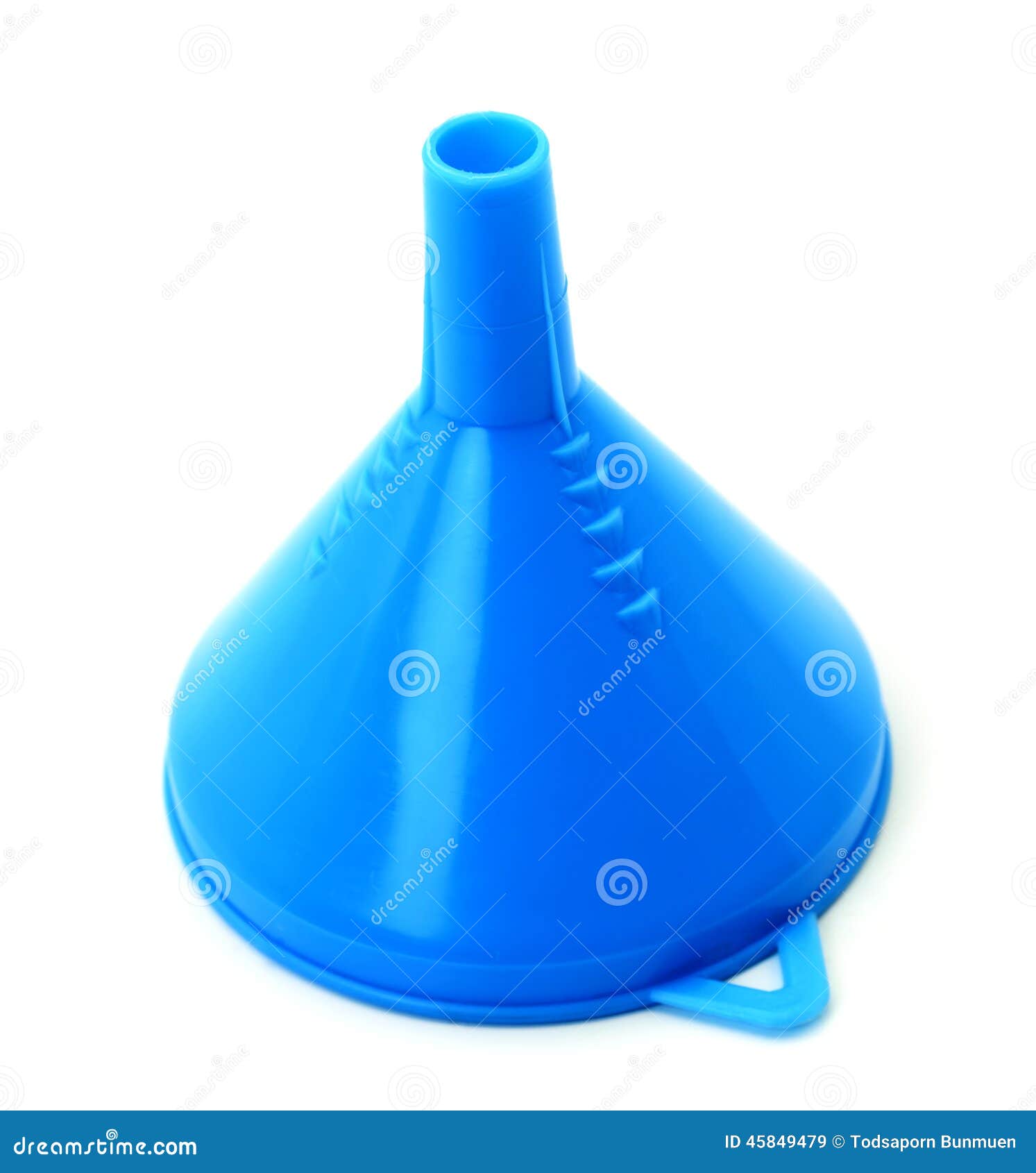 Blue Plastic Funnel Isolate on a White Background Stock Image - Image ...