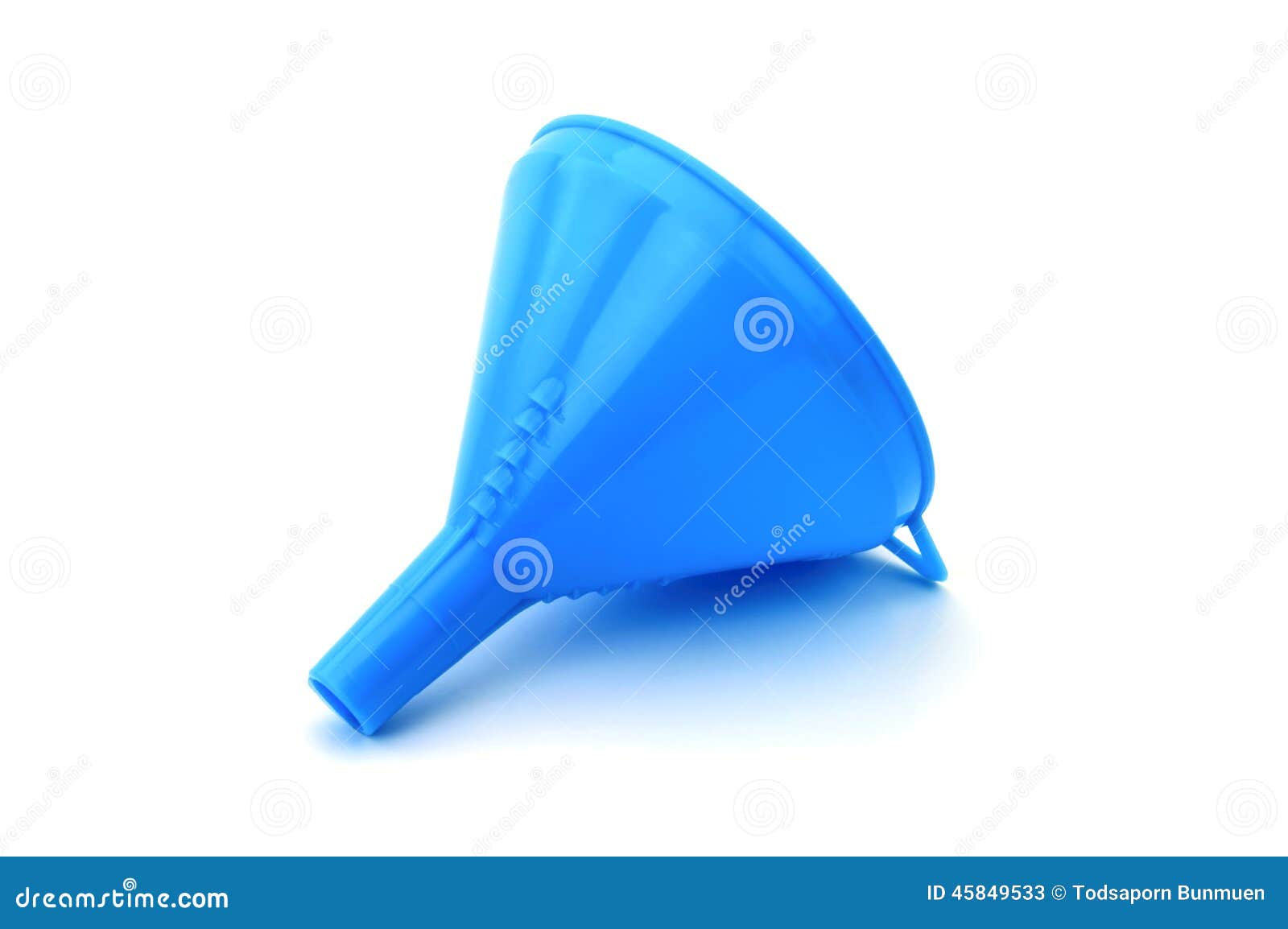 Blue Plastic Funnel Isolate on a White Background Stock Image - Image ...