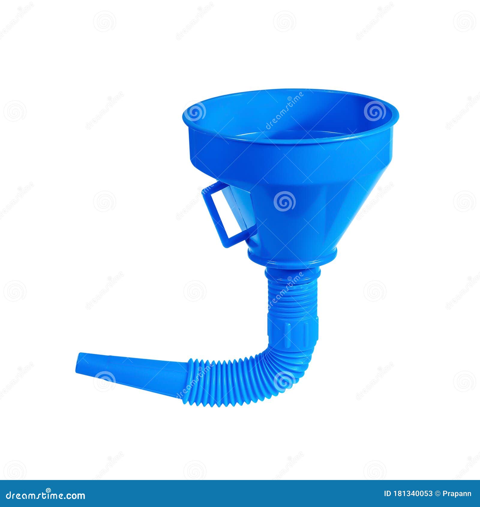 The Blue Plastic Funnel Isolated on a White Background Stock Image ...