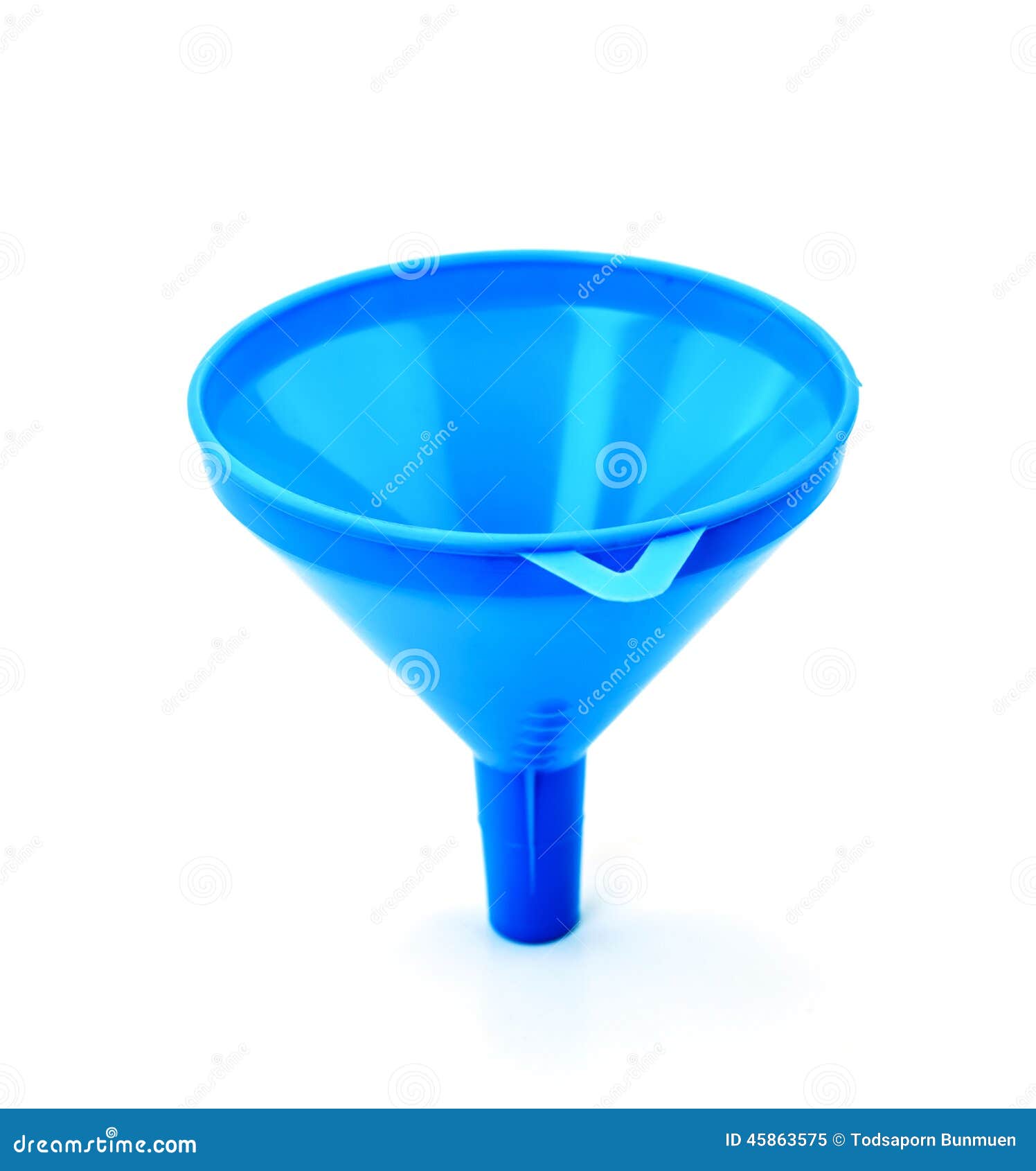 Blue Plastic Funnel Isolated on a White Background Stock Image - Image ...