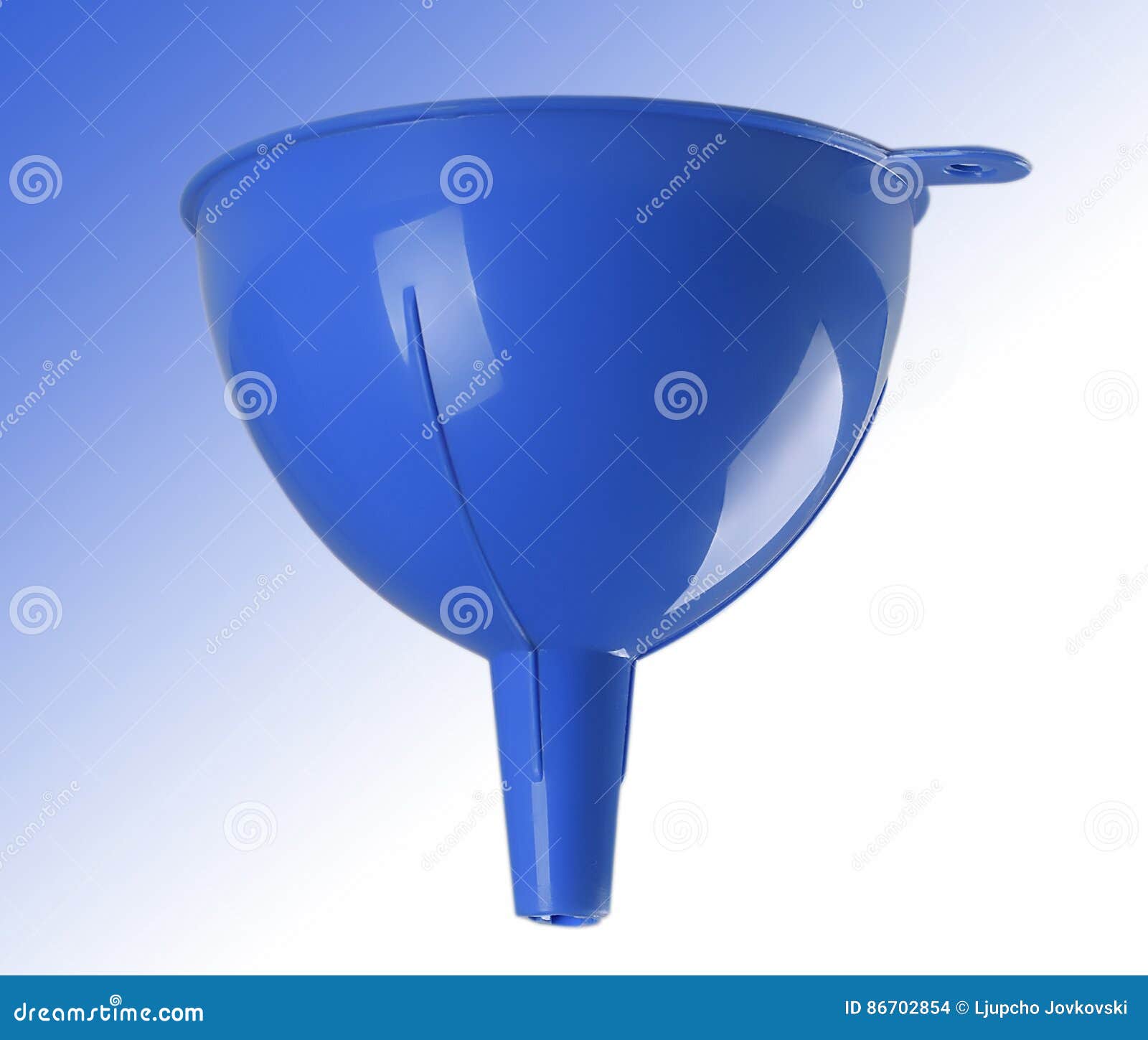 Blue plastic funnel stock photo. Image of single, domestic - 86702854