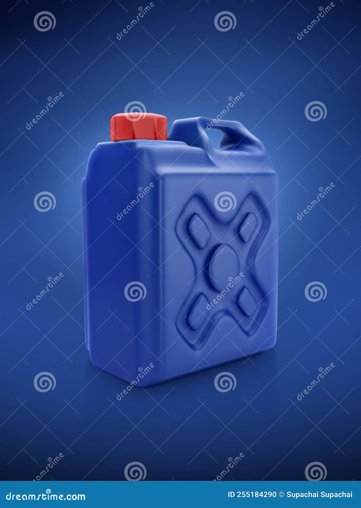 Blue Plastic Gallon Empty Packaging on Blue Background Stock Photo ...