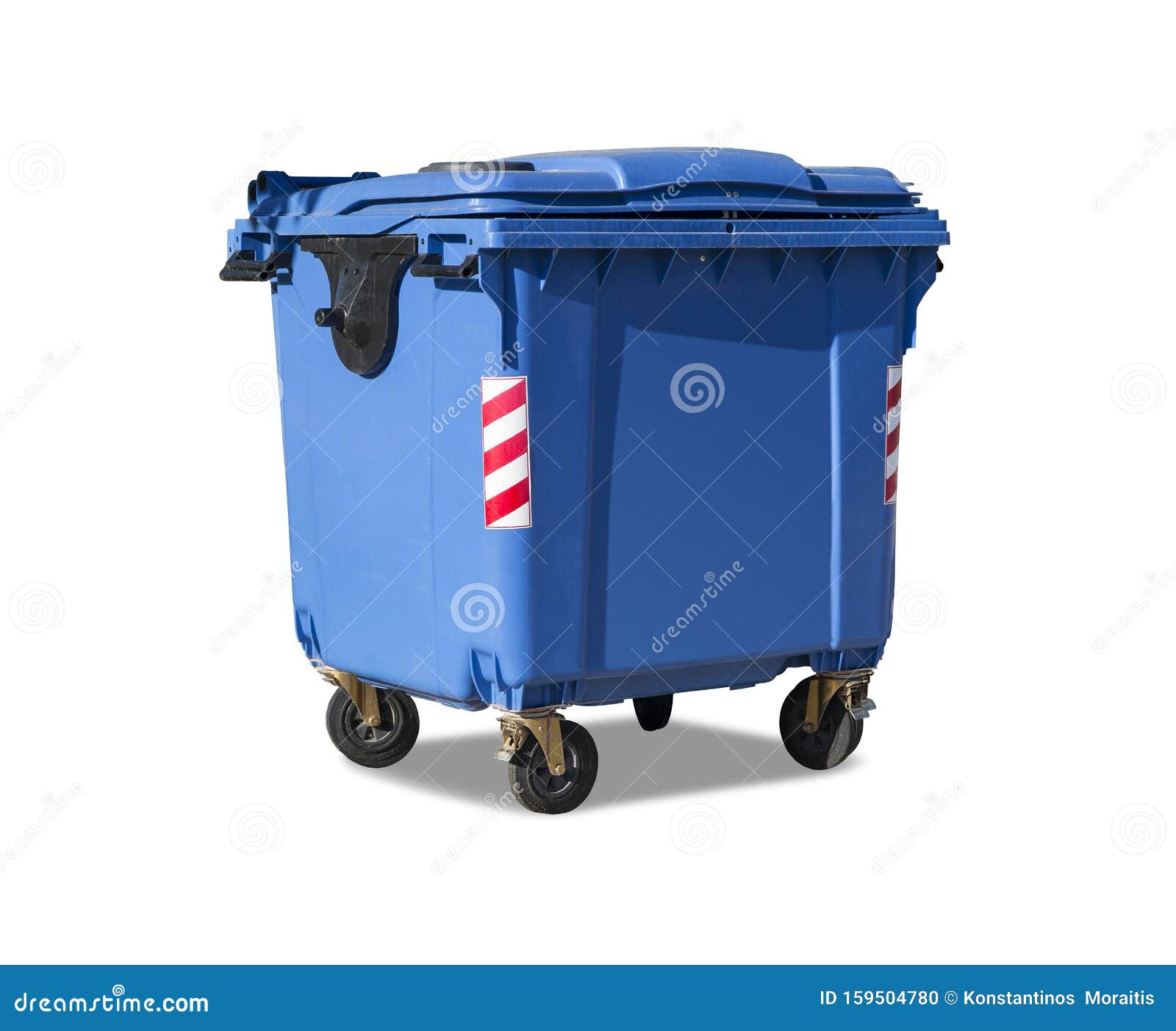 Blue plastic garbage bin stock photo. Image of dump - 159504780