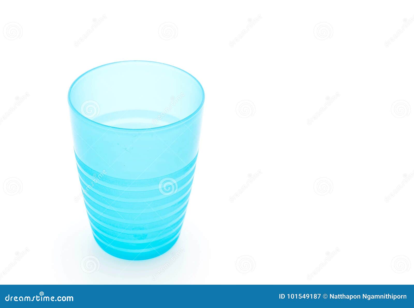 Blue plastic glass stock image. Image of studio, disposable - 101549187