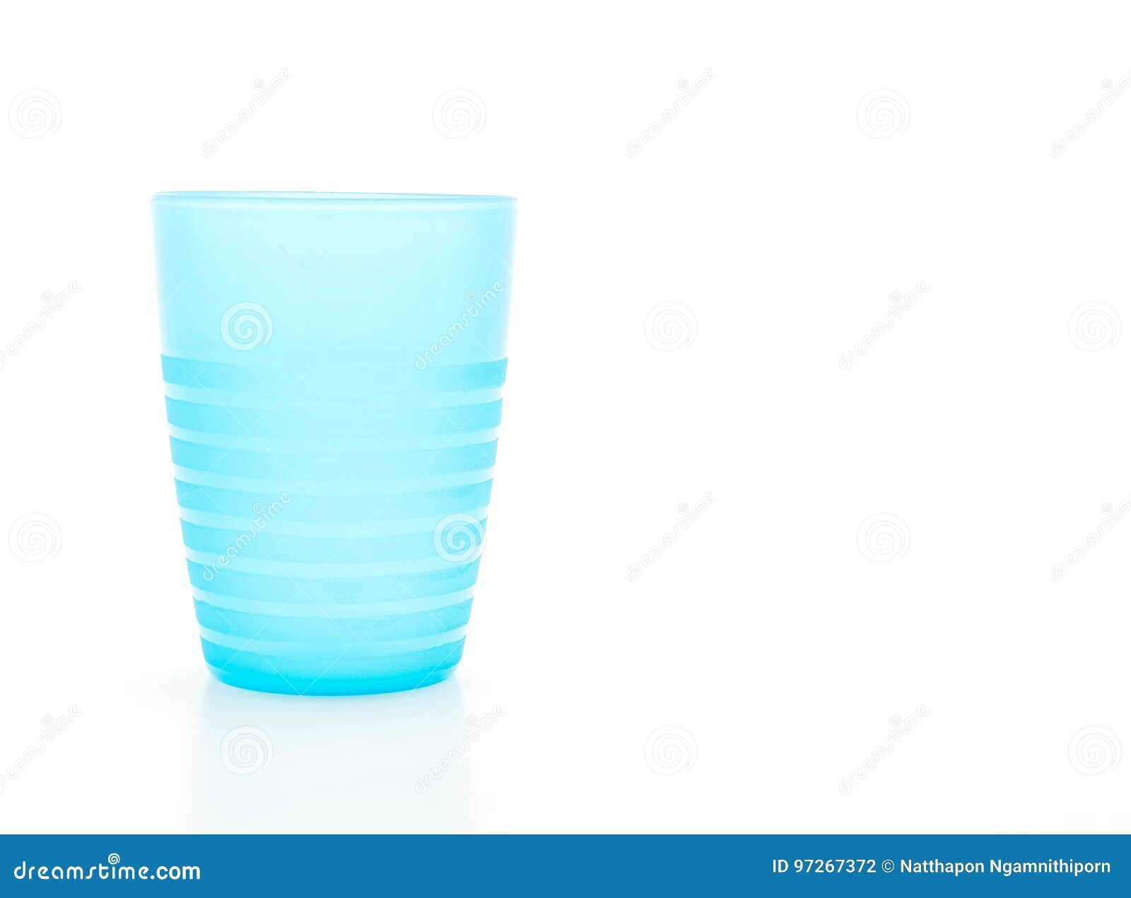 Blue plastic glass stock photo. Image of stack, single - 97267372