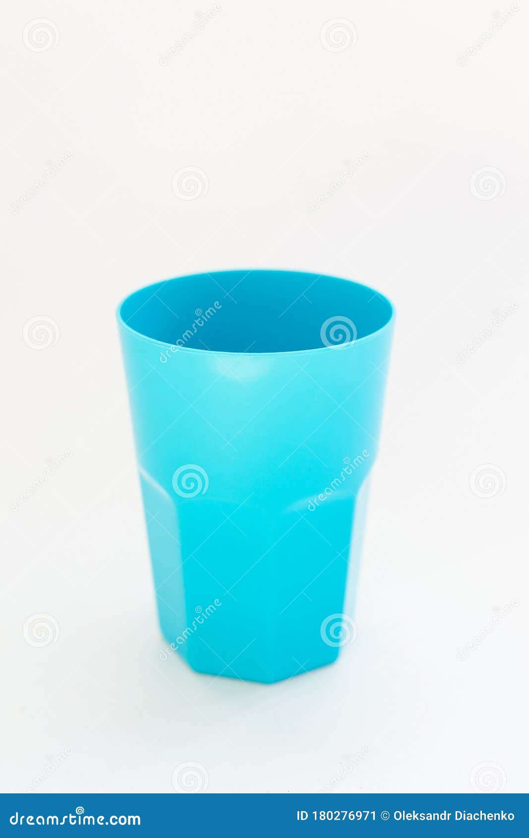 Blue Plastic Glass on White Background Stock Image - Image of kitchen ...