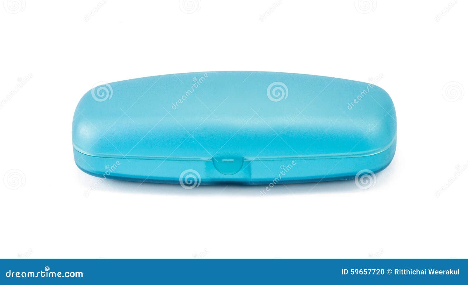 Blue Plastic Glasses Case Isolated on White Stock Photo - Image of ...