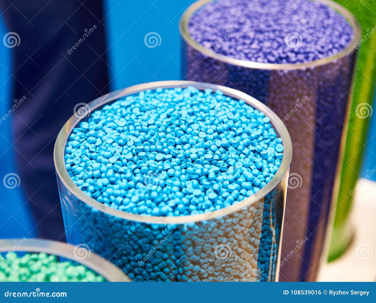 Blue Plastic Granular Polymer Stock Photo - Image of sample ...