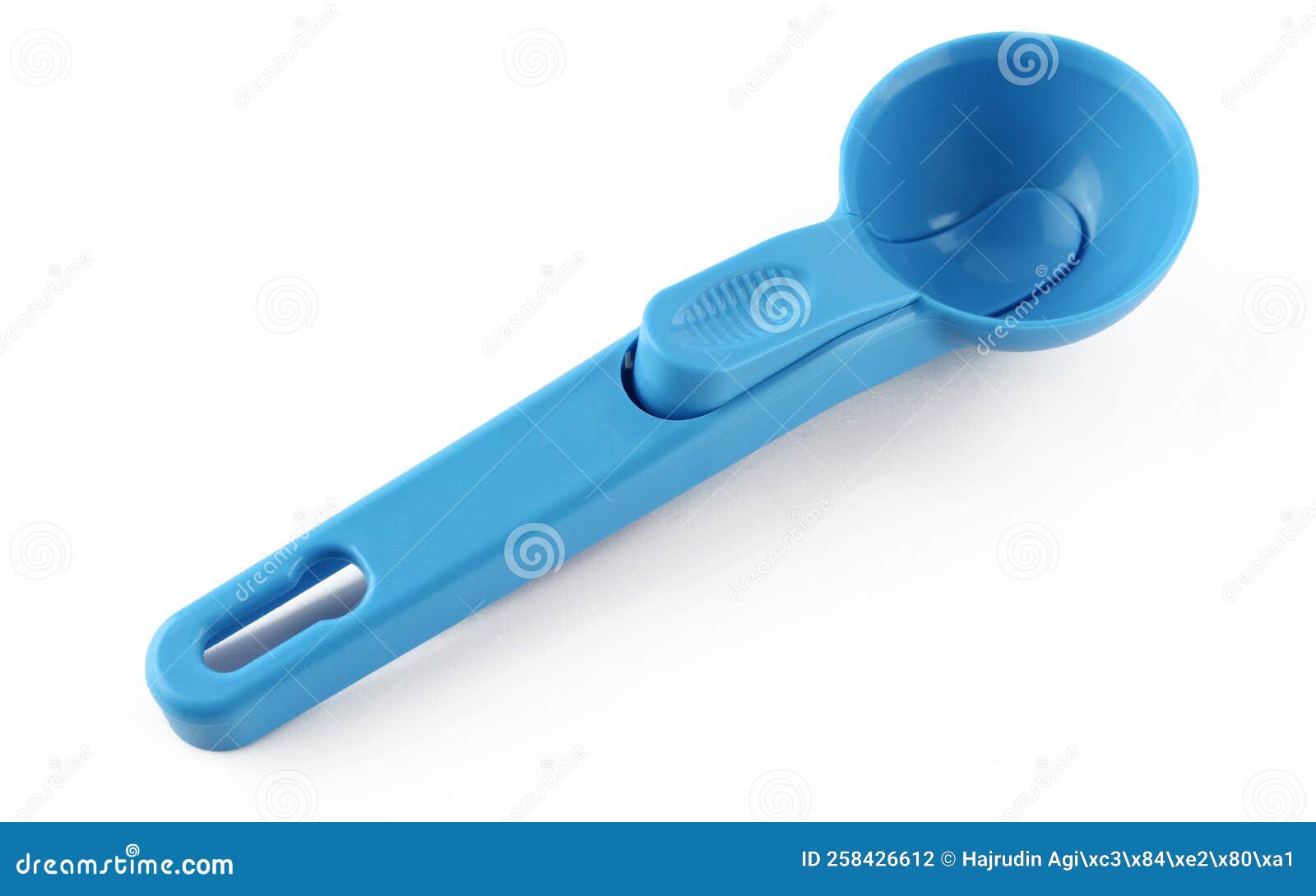 Blue Plastic Ice Cream Scoop Isolated on White Background Stock Photo ...