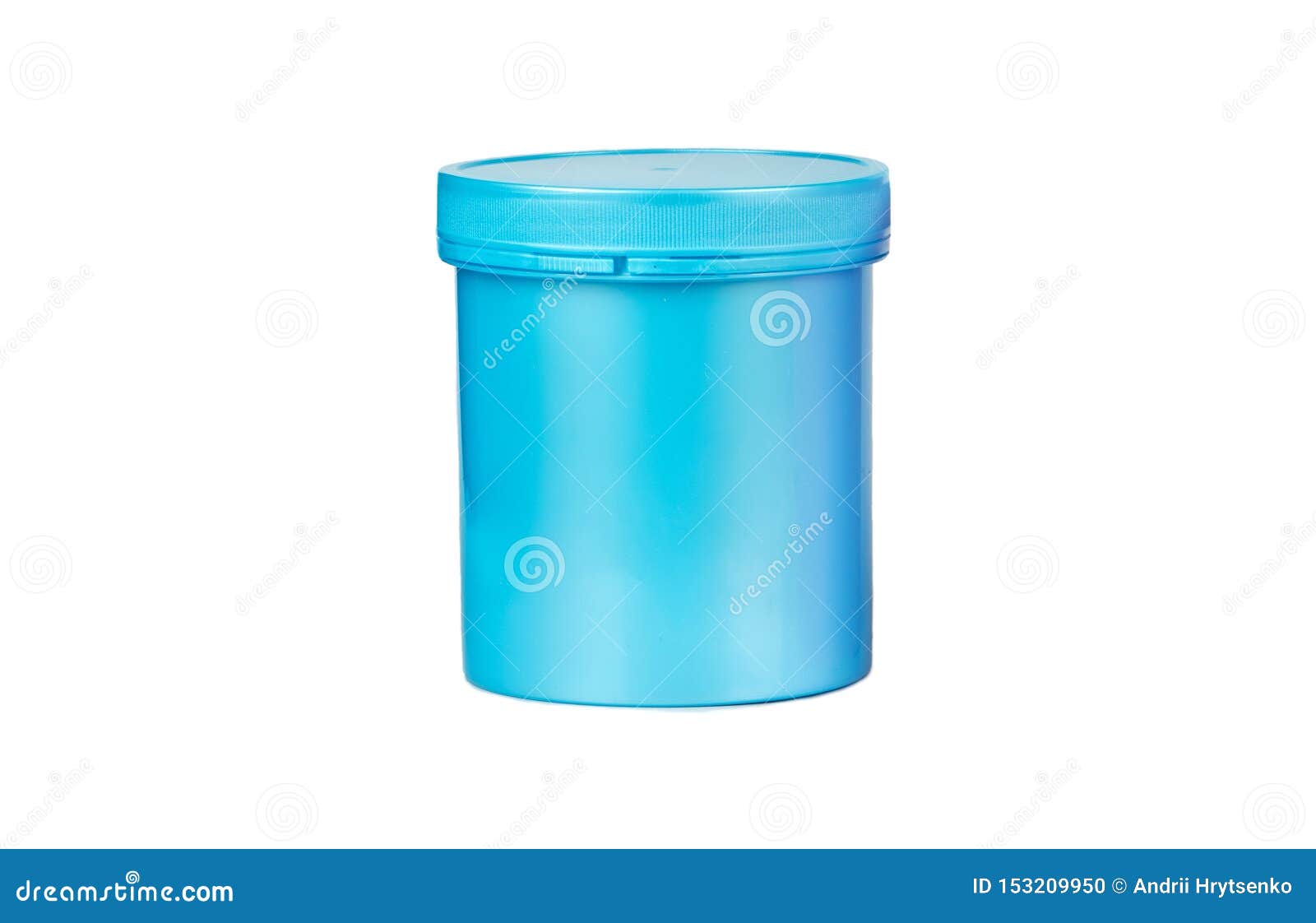 Blue plastic jar stock photo. Image of cream, blank - 153209950