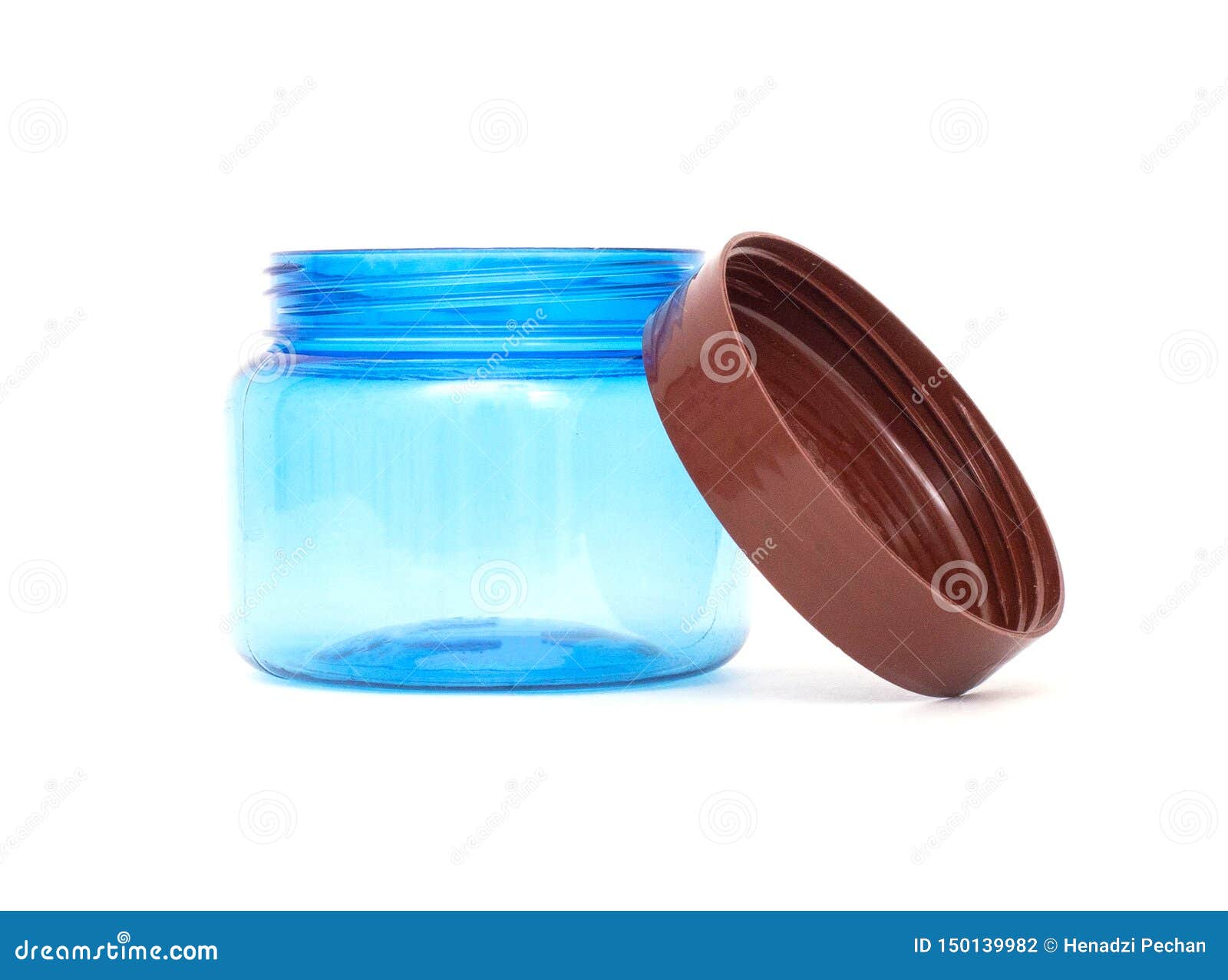 Blue Plastic Jar with a Lid on a White Background, Isolate, Tara ...