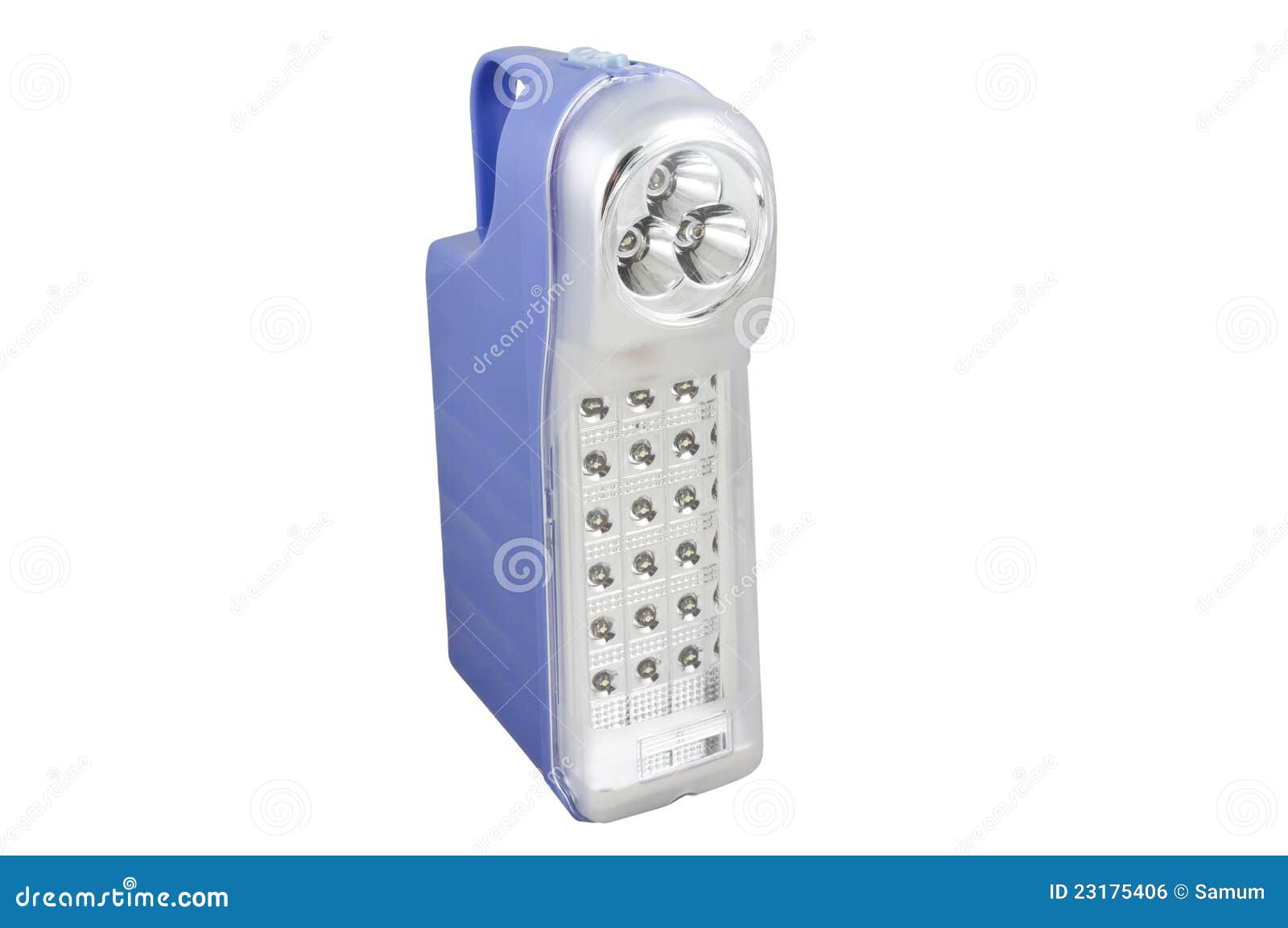 Blue Plastic Led Flashlight Stock Photo - Image of beam, lamp: 23175406