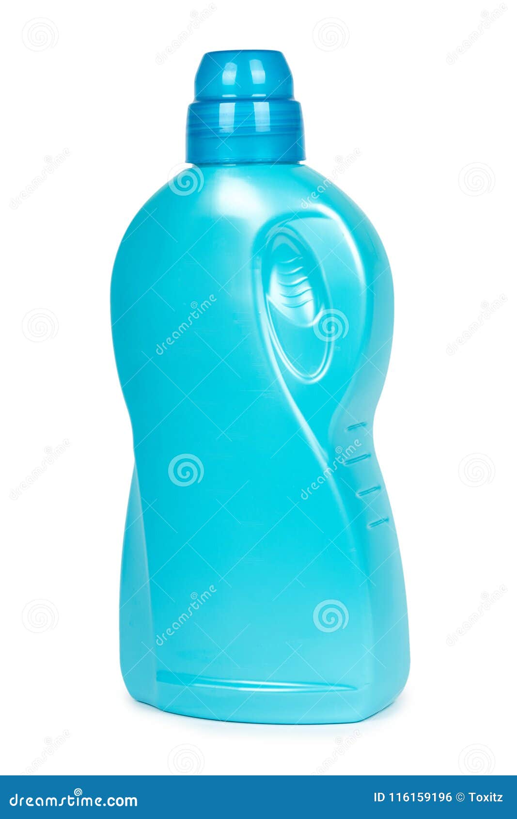 Blue Plastic Liquid Detergent Bottle. Isolated on White Background ...