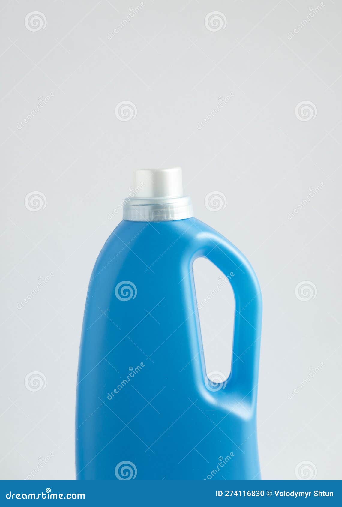 Blue Plastic Liquid Detergent Bottle Isolated on White Background ...