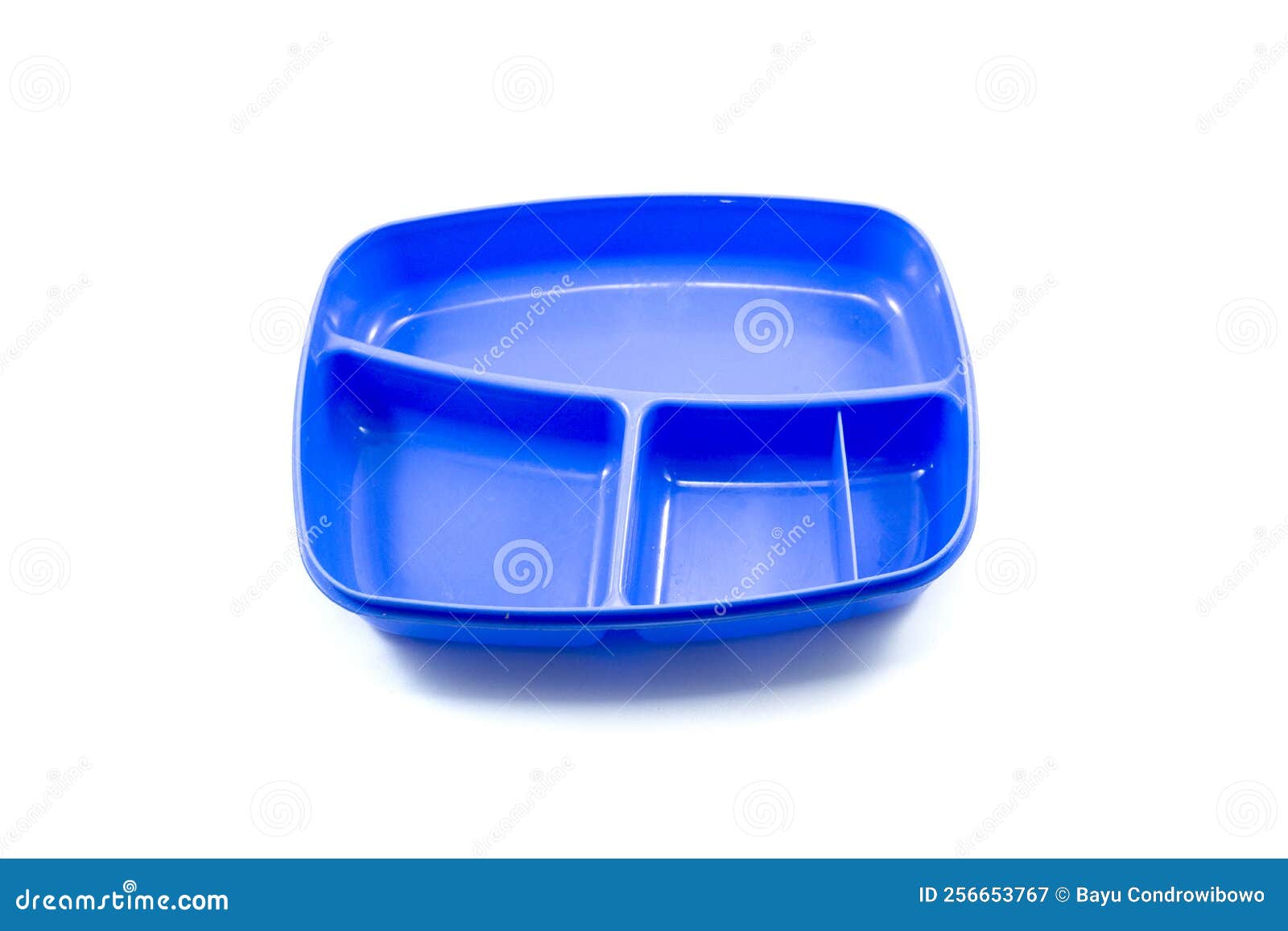 Blue Plastic Lunch Box Isolated on White Background Stock Image - Image ...