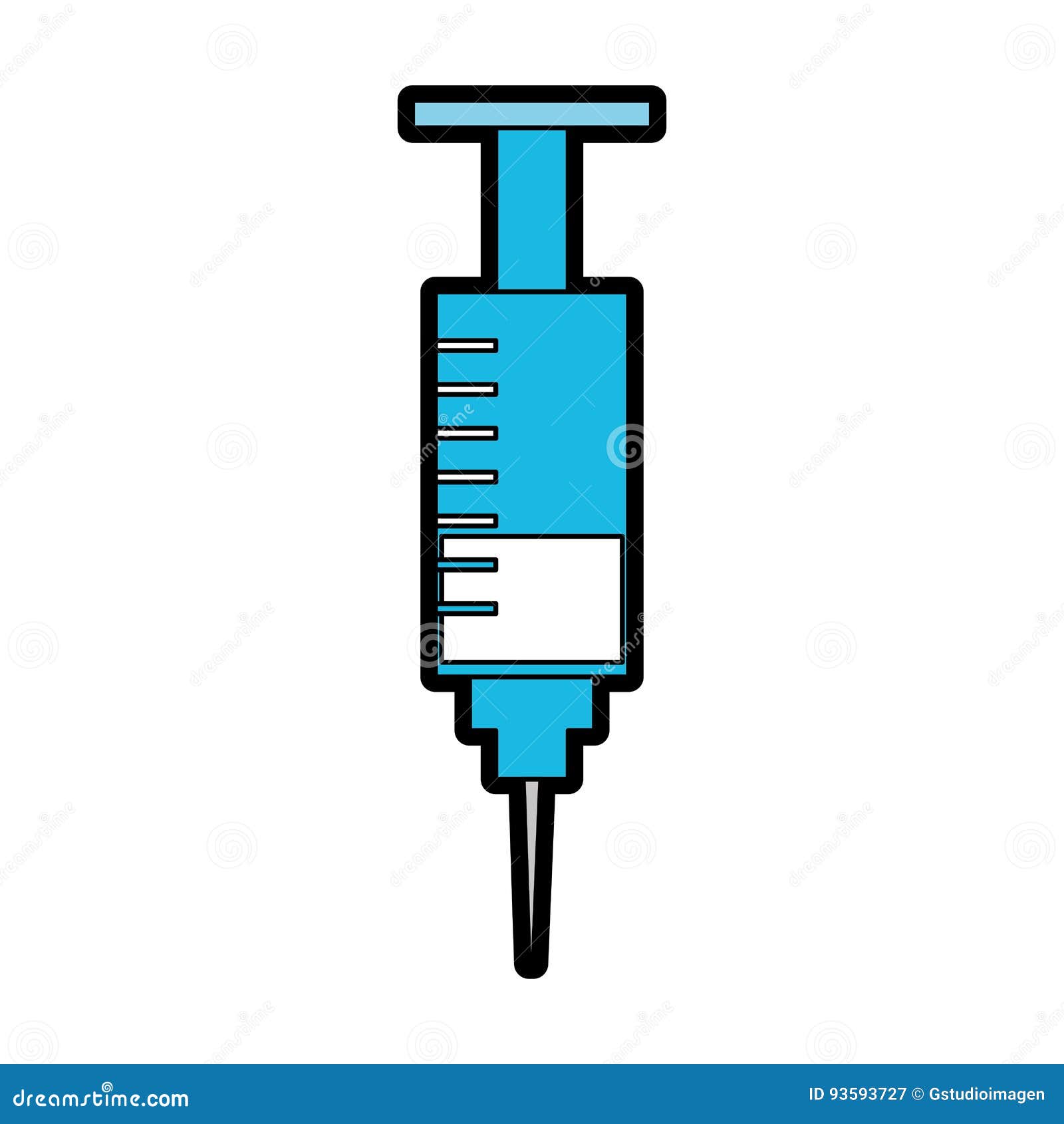 Blue Plastic Medical Syringe Stock Vector - Illustration of laboratory ...