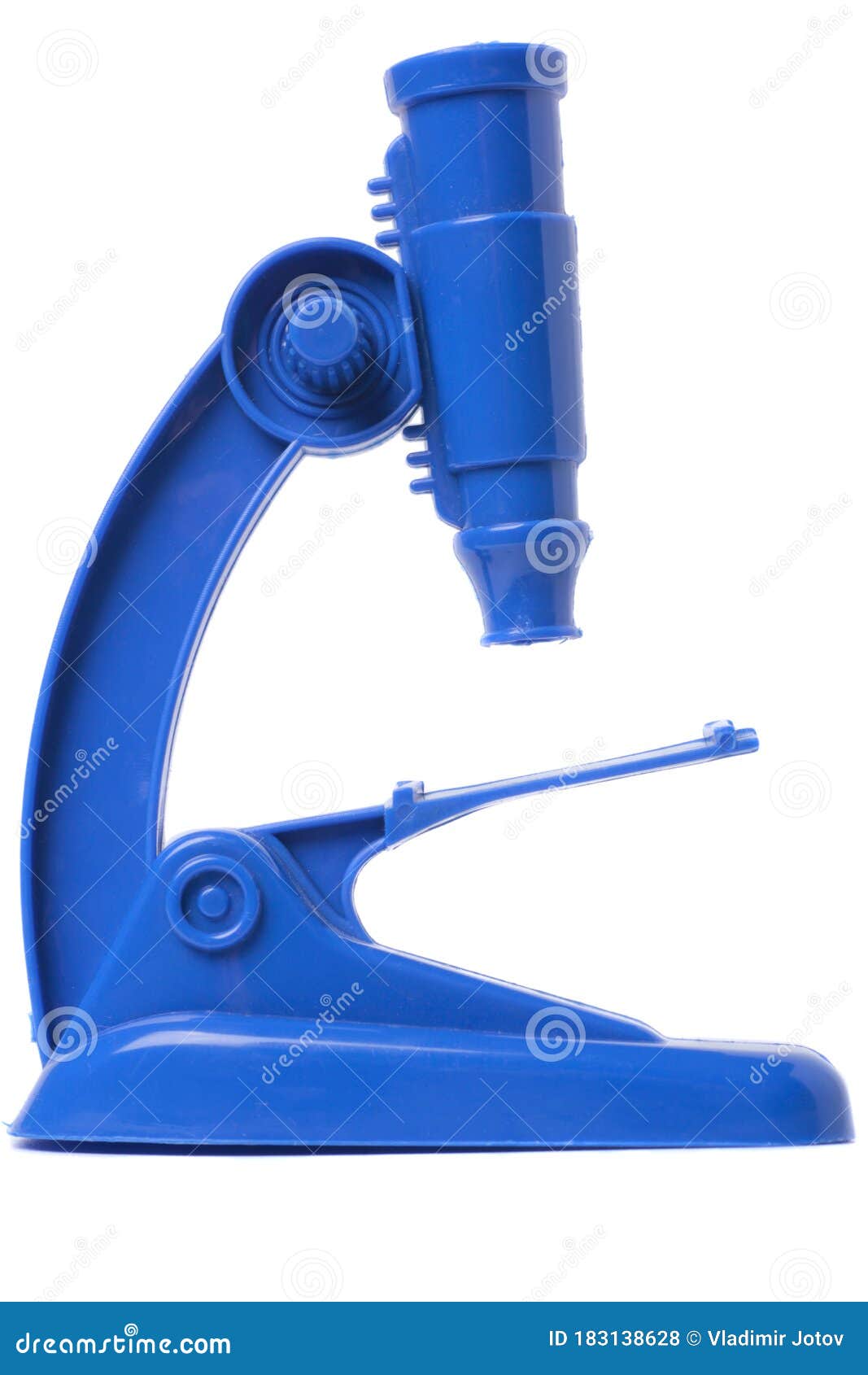 Blue Plastic Microscope Toy Isolated on White Background Stock Photo ...