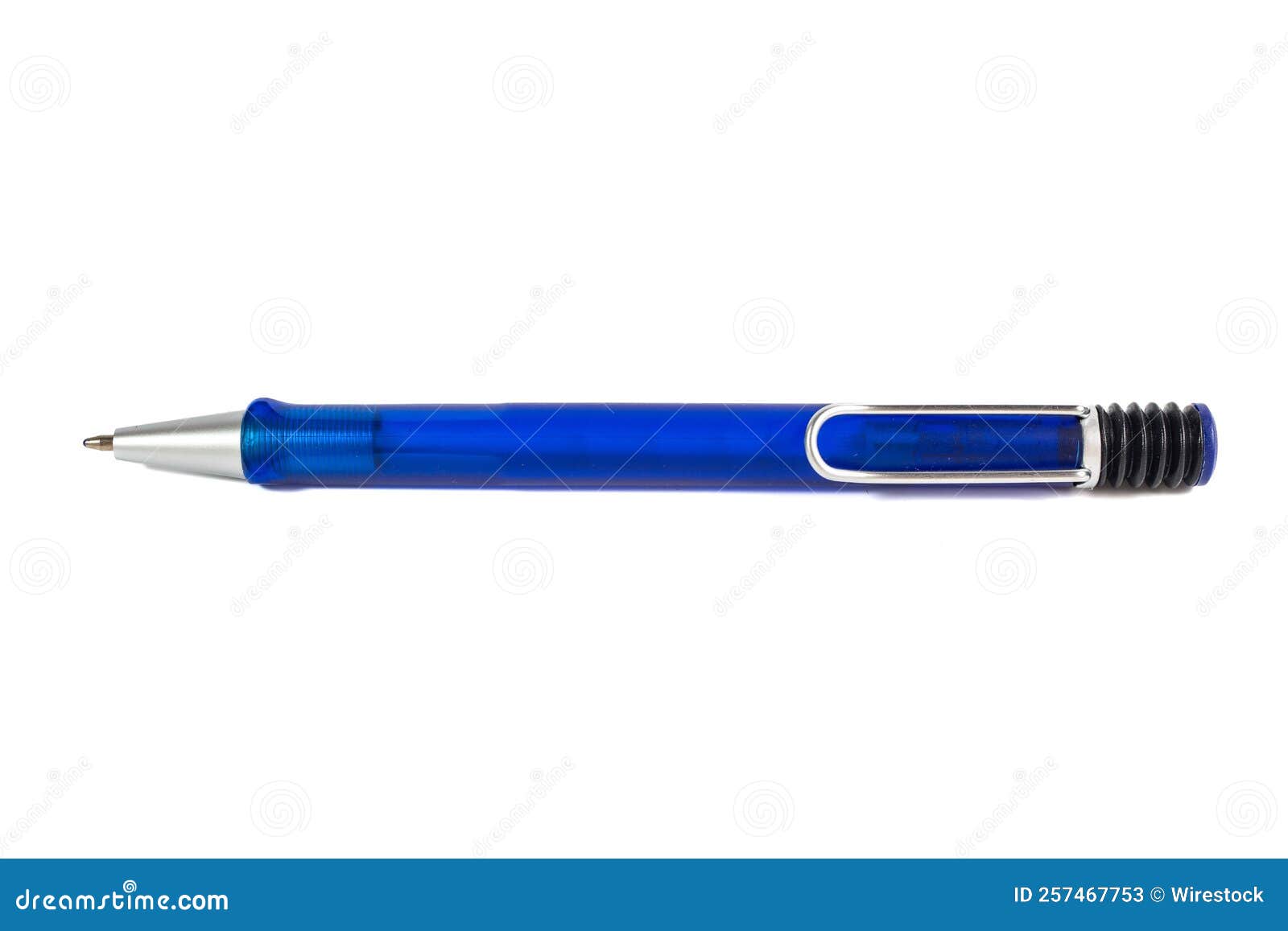 Blue Plastic Pen Isolated on a White Background Stock Image - Image of ...