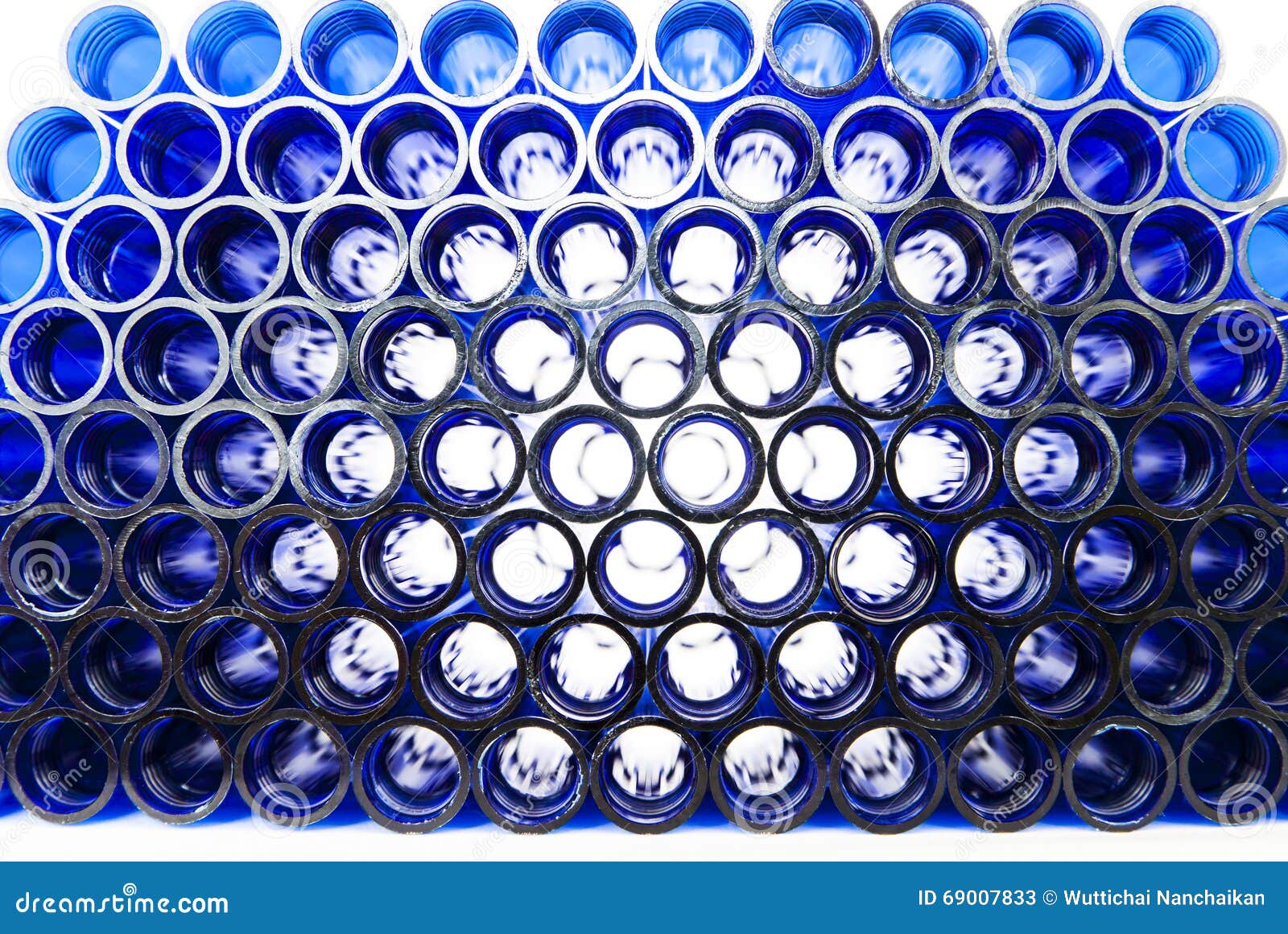 Blue plastic pipes stock image. Image of light, equipment - 69007833
