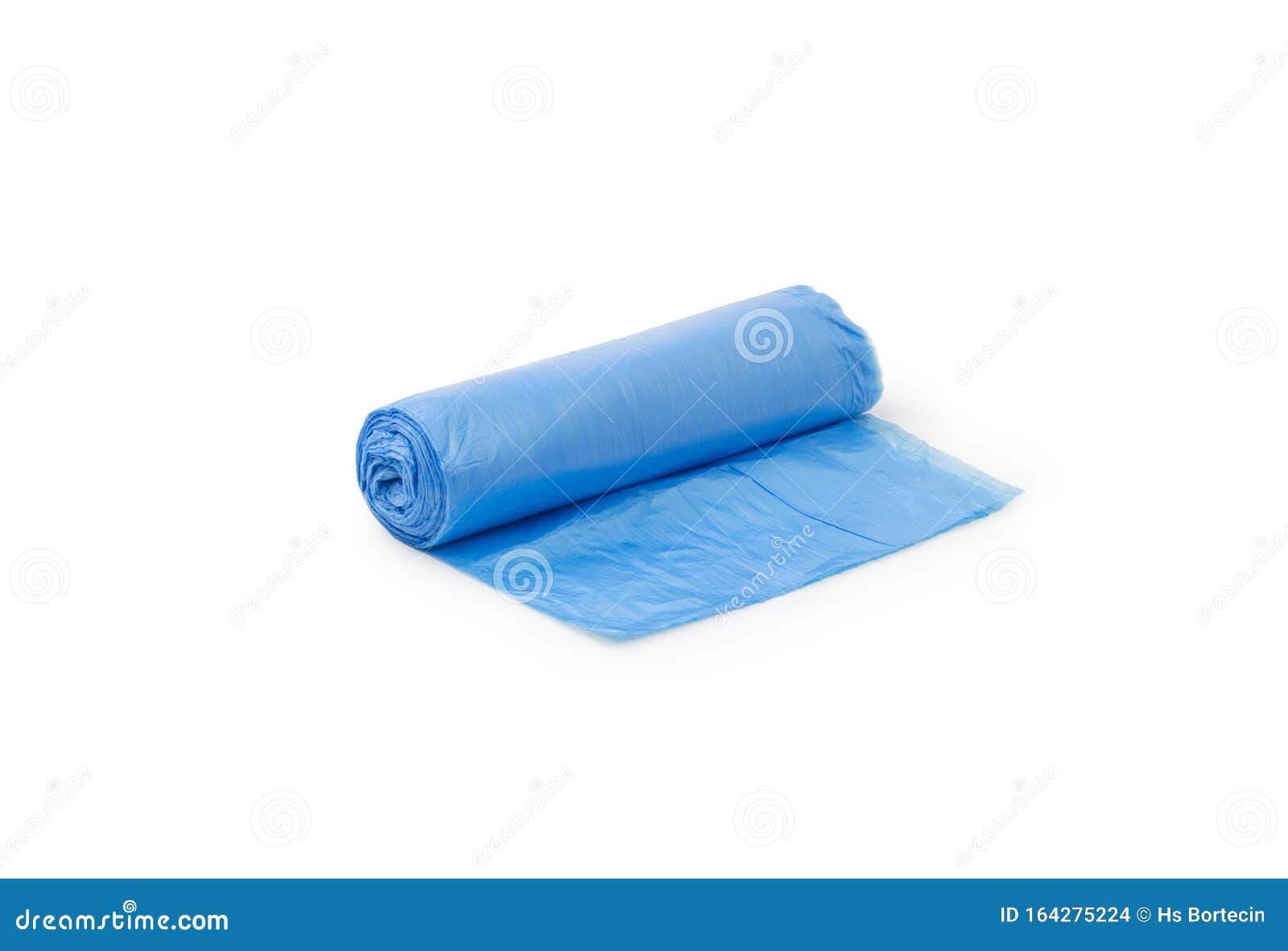 Blue Plastic Polyethylene Garbage Bags Roll. Stock Photo - Image of ...