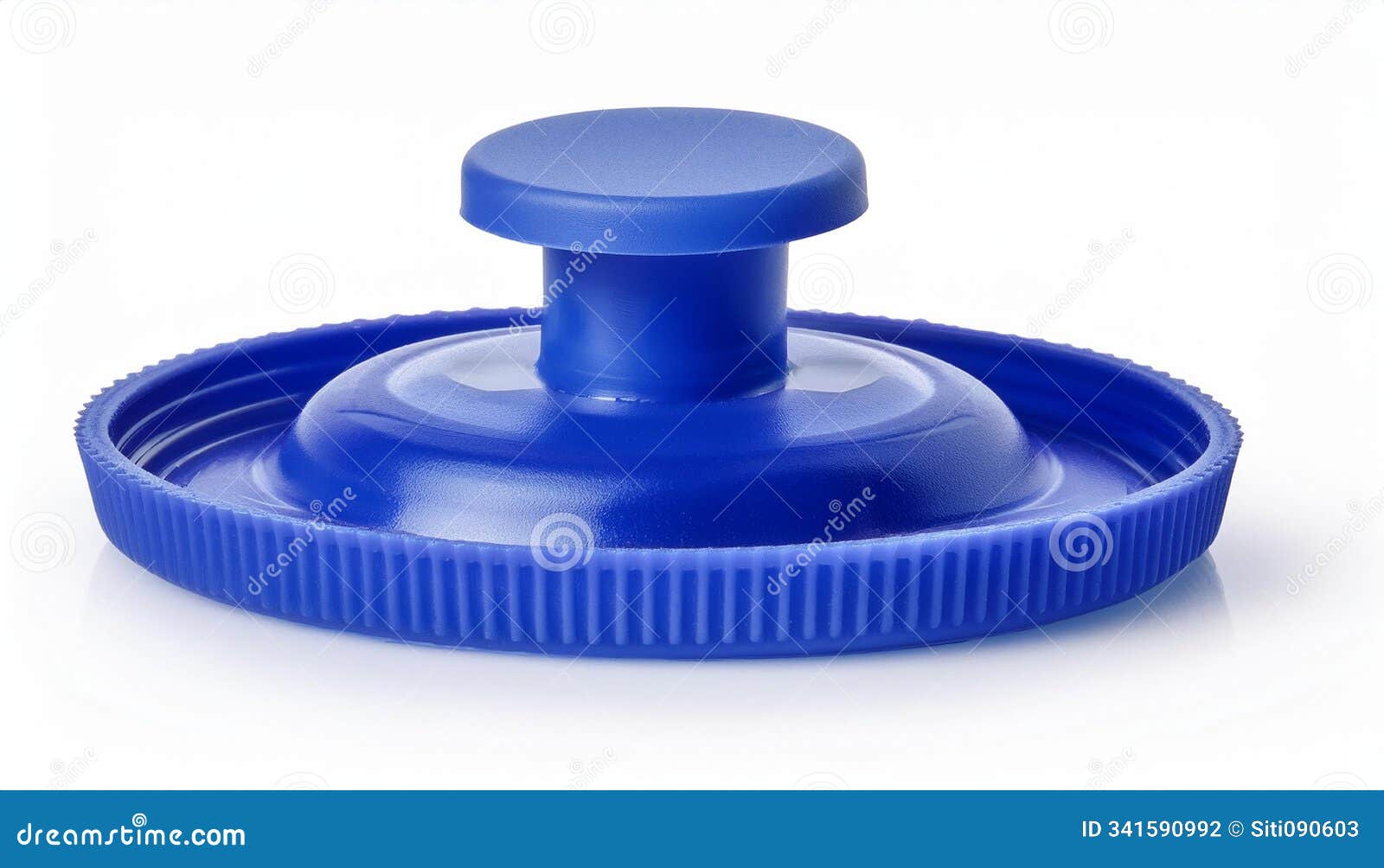 Blue Plastic Push Button Lid for Container Jar or Bottle Stock Photo ...