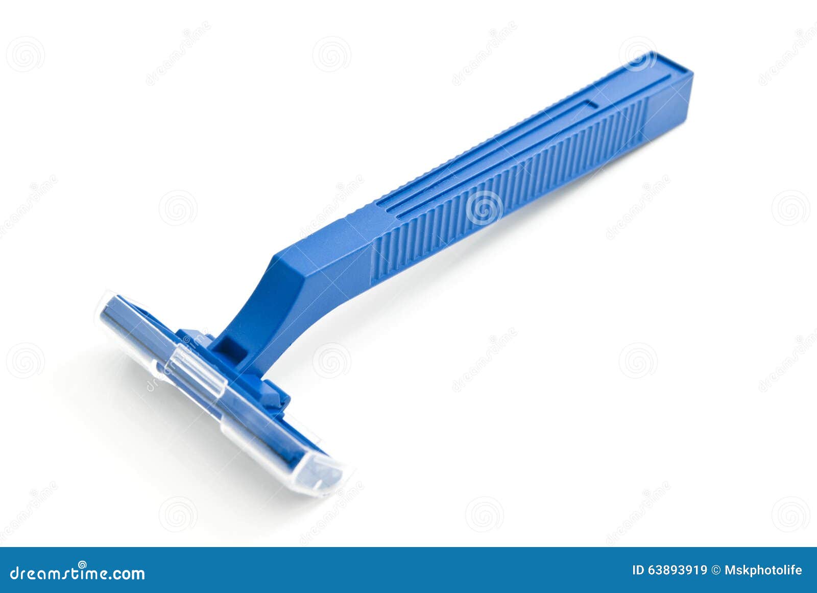 Blue Plastic Razor on White Stock Image - Image of accessory, planing ...