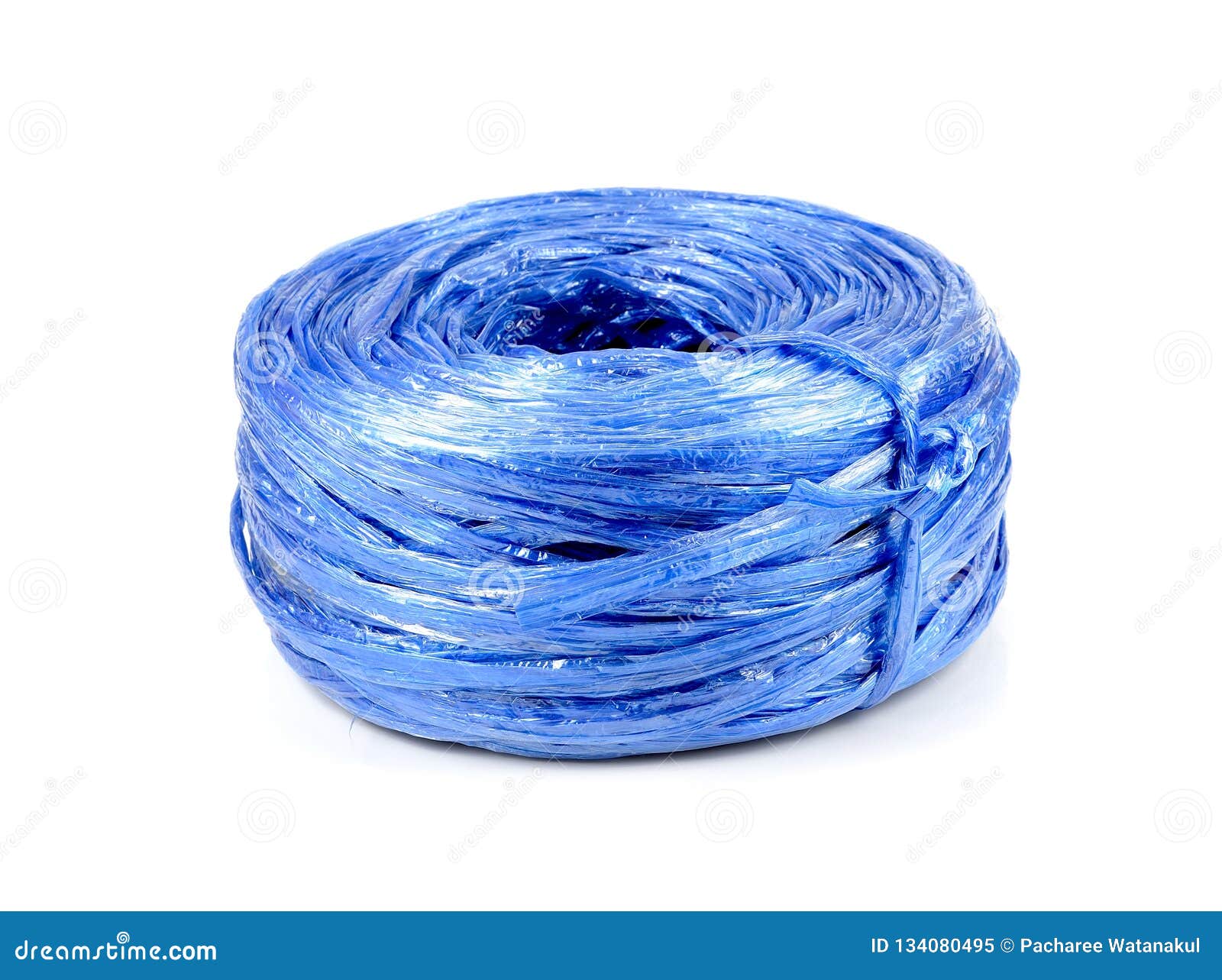 Blue Plastic Rope Isolated on White Background Stock Image - Image of ...