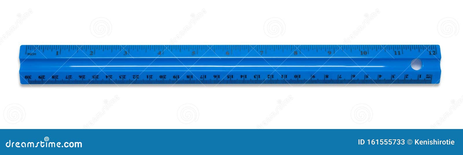 Blue Plastic Ruler Isolated Stock Image - Image of office, isolated ...