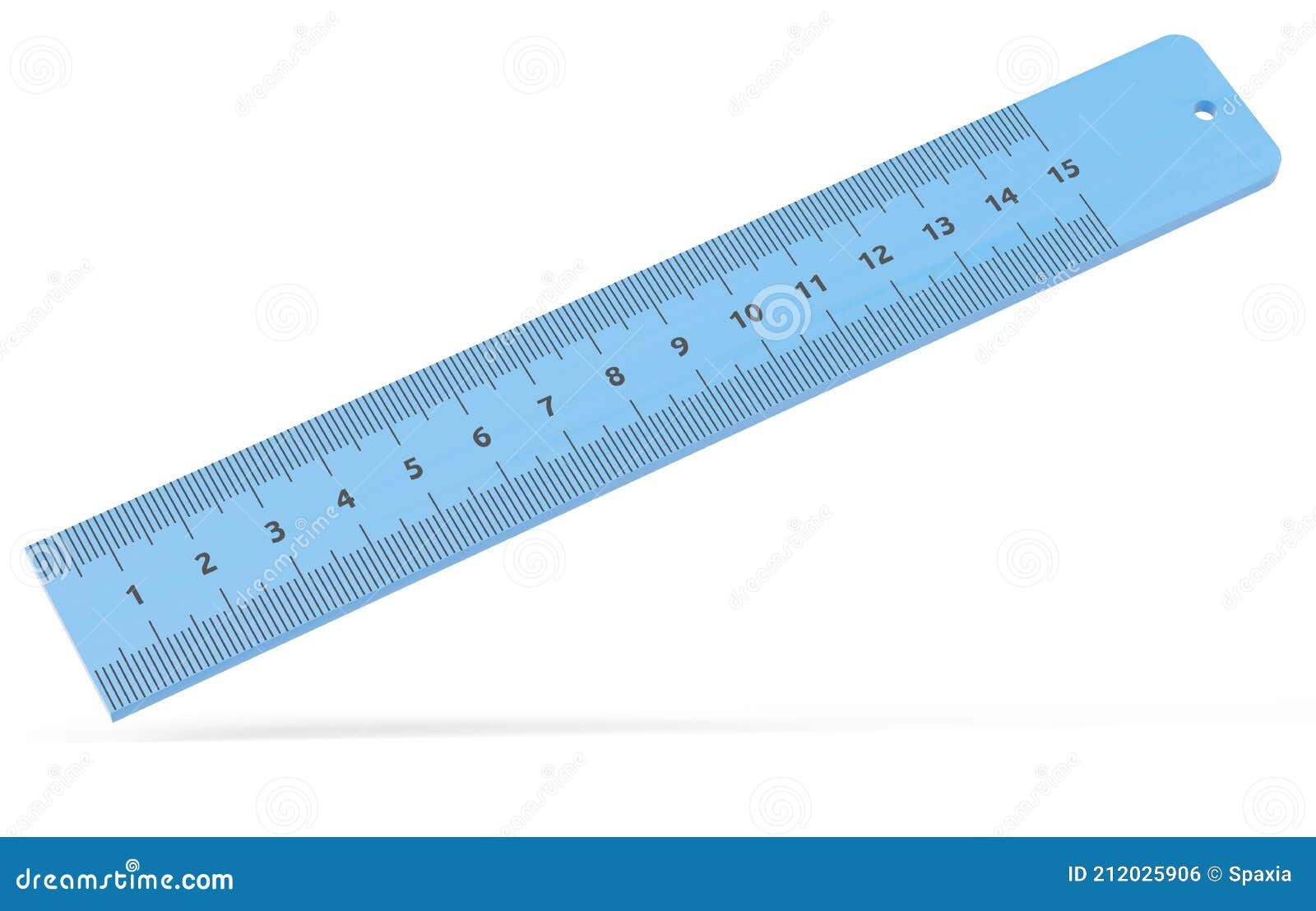 Blue Plastic Ruler Isolated on White Background Stock Illustration ...