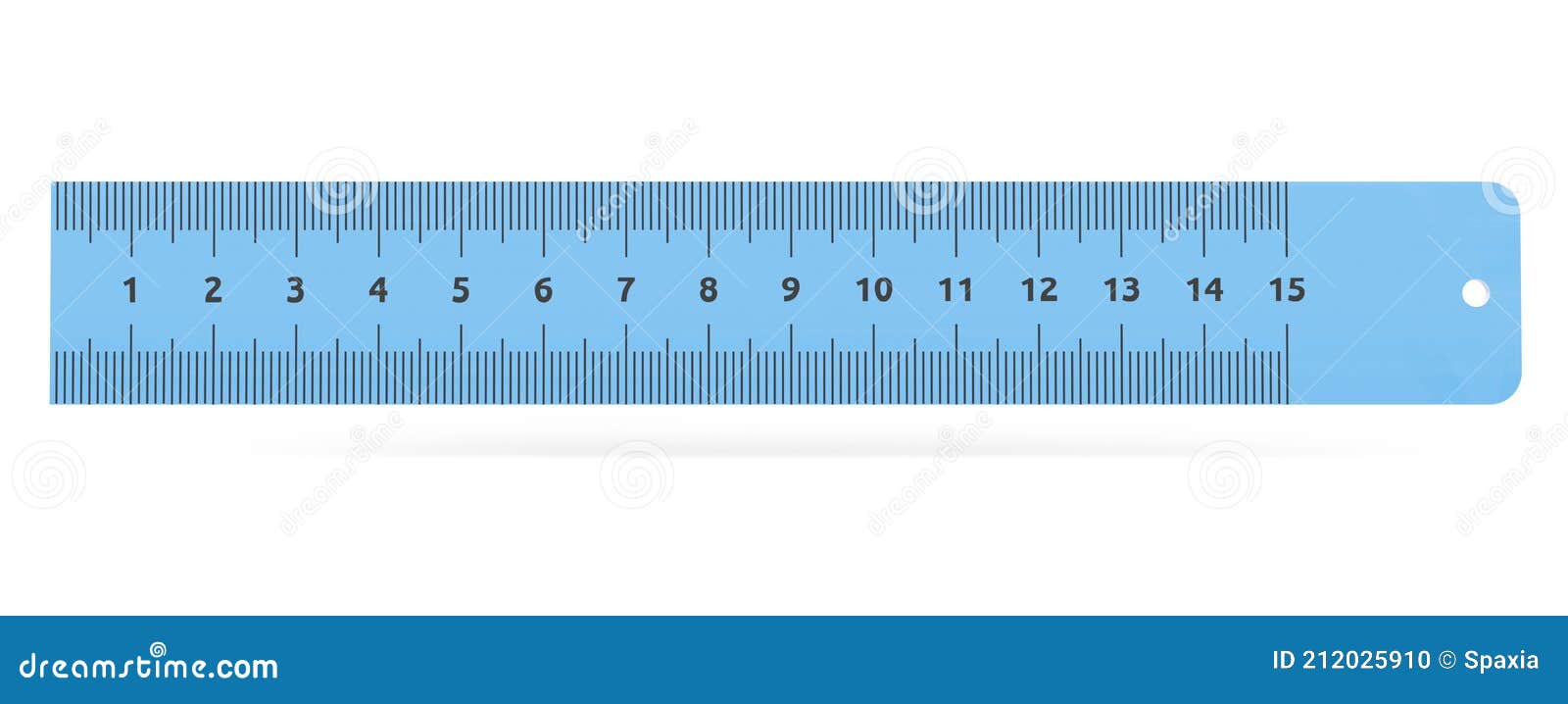 Blue Plastic Ruler Isolated on White Background Stock Illustration ...