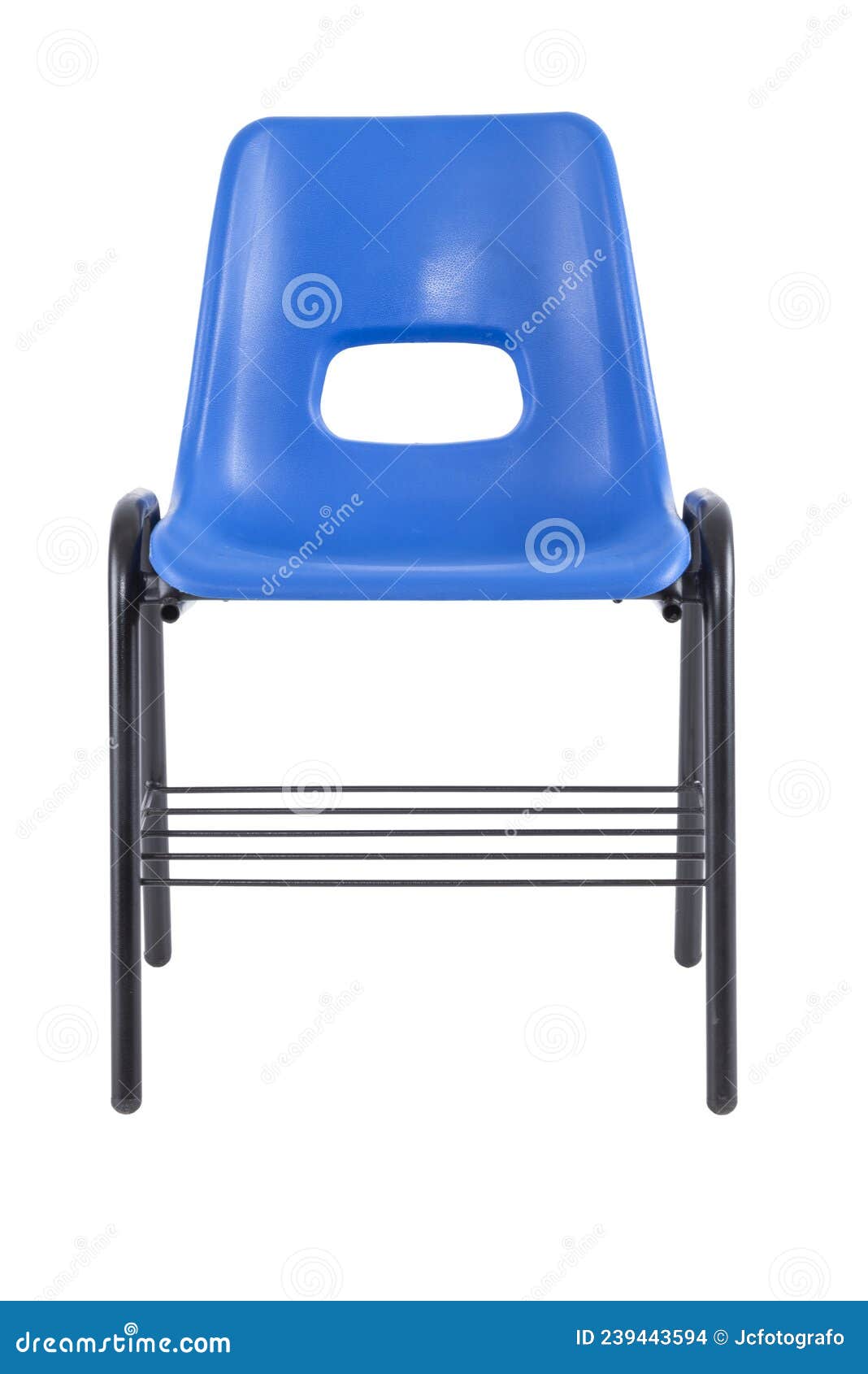 Blue Plastic School Desk on White Background Stock Photo - Image of ...