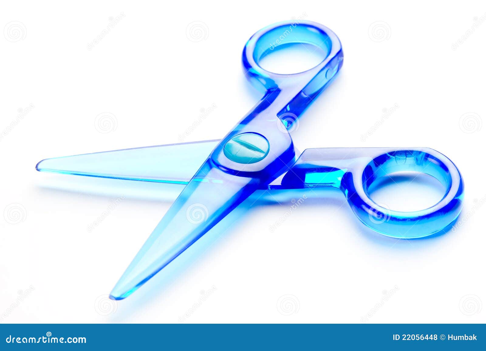 Blue plastic scissors stock photo. Image of transparent - 22056448