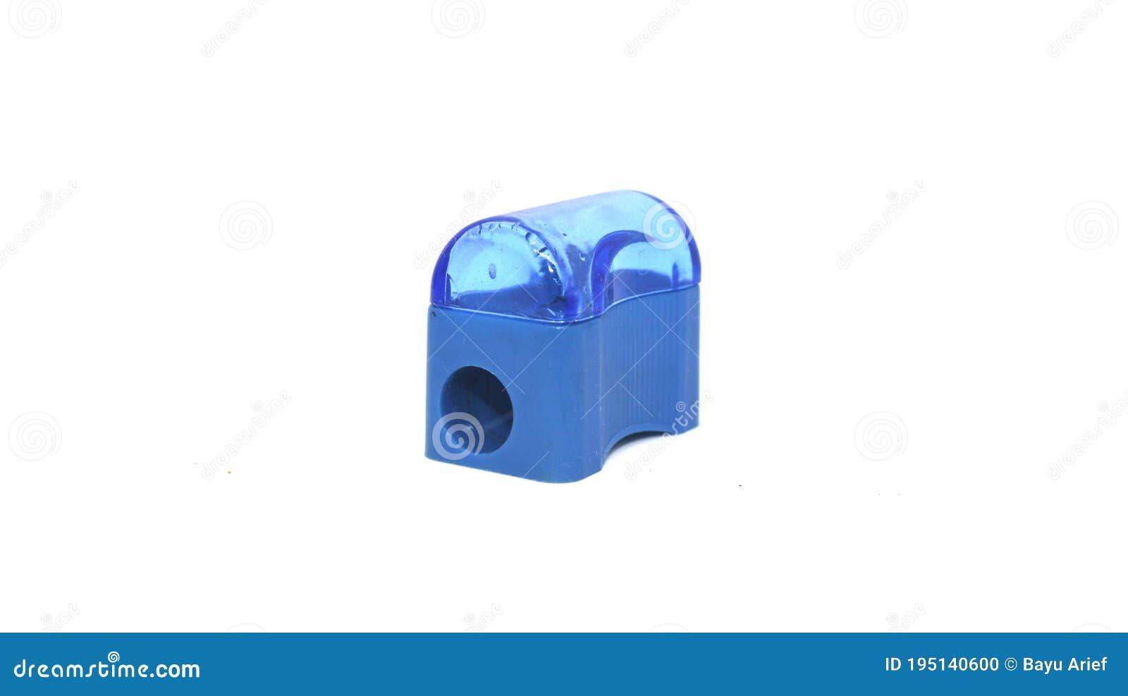 Blue Plastic Sharpener from the Front Stock Photo - Image of background ...