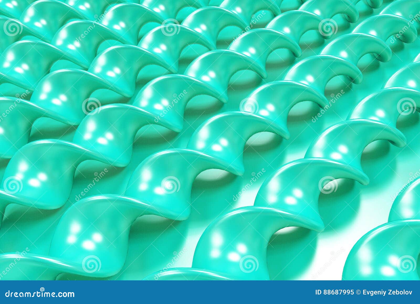 Blue Plastic Spiral Sticks on Blue Background Stock Illustration ...