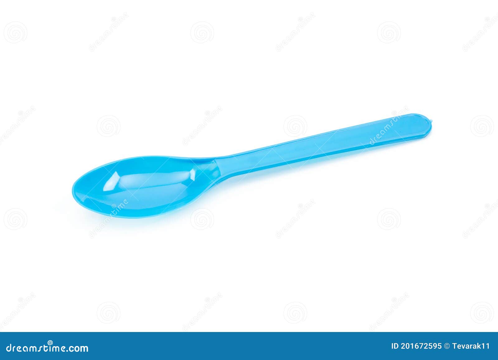 Blue Plastic Spoon Isolated on White Background Stock Image - Image of ...