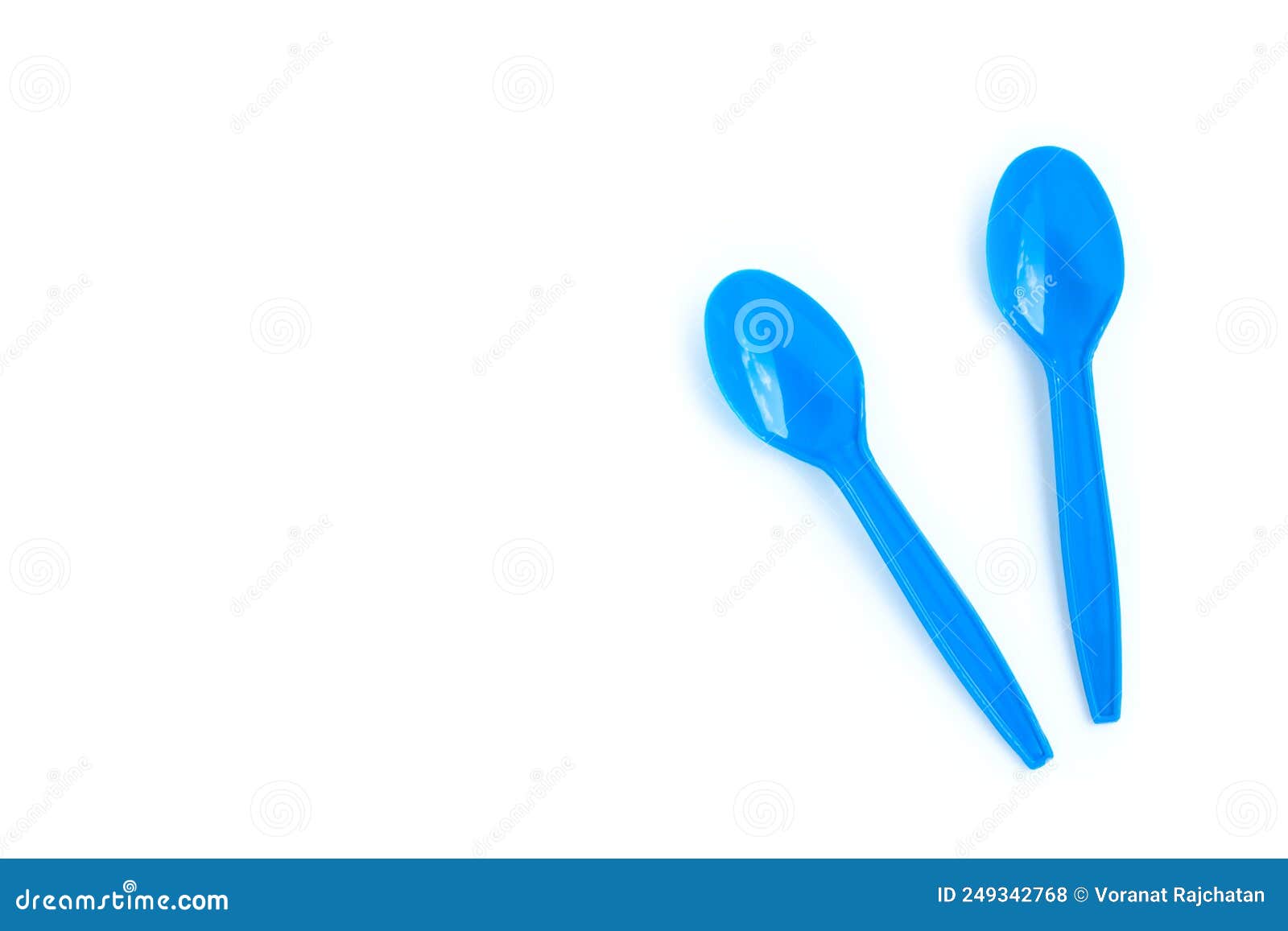 Blue Plastic Spoons on White Background Stock Photo - Image of blue ...