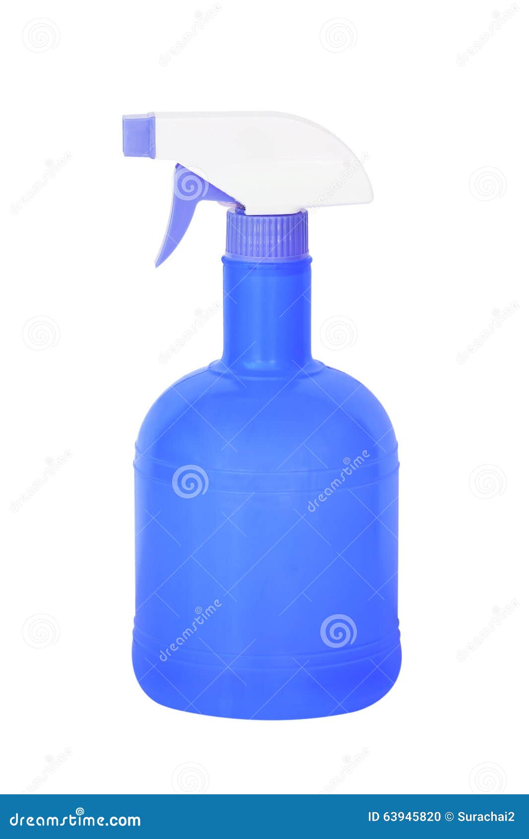 Blue Plastic Spray Bottle Isolated on White Stock Photo - Image of ...